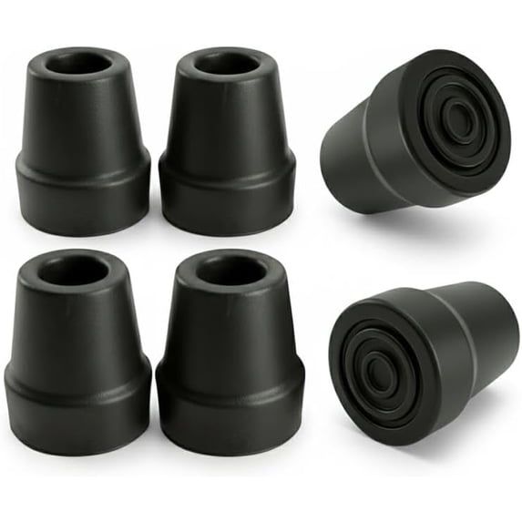 Gadgetime USA Pack of 6 Heavy Duty Rubber Cane Tips, Non Slip Traction ...