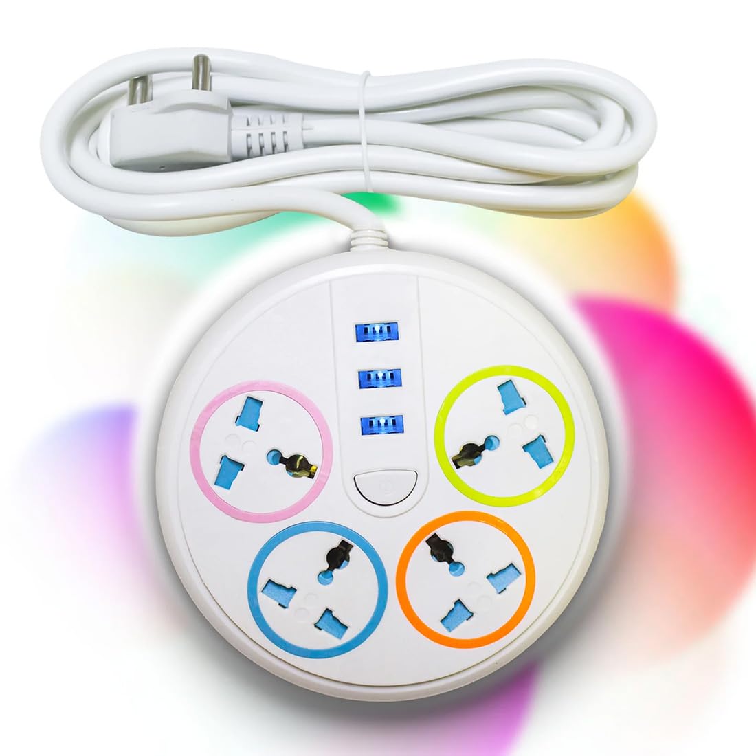 Gadgets World Extension CordBoardSwitch with 3 USB Charging Ports and 4 ...