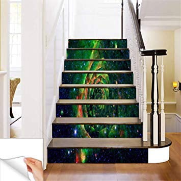 Gadgets wrap Printed Psychedelic Steps Sticker Removable Stair Sticker ...