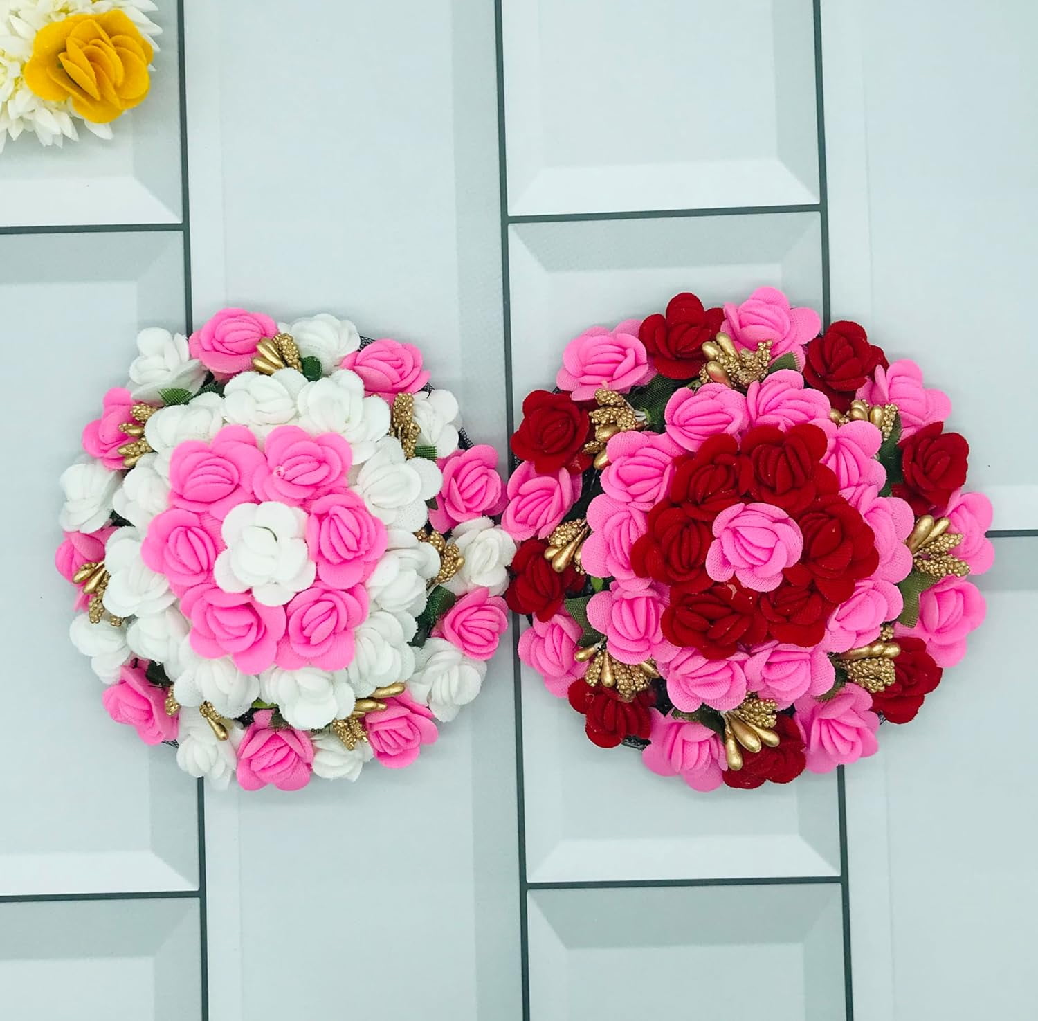 Gadinfashion Artificial Flower Hair Bun Juda Gajra Briadal Juda Bun For ...
