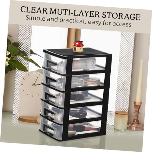 Gadpiparty Desktop Drawer, Desk Organizer with 5 Clear Drawers, Multi ...