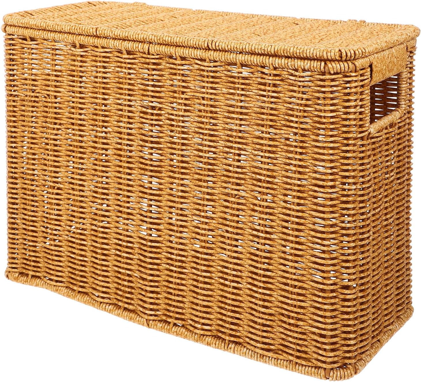 Gadpiparty Large Wicker Storage Basket with Lids Wicker Basket Rattan ...