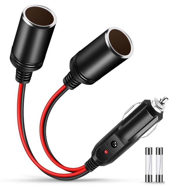 Gadpow 1 to 2 Car Cigarette Lighter Splitter Adapter Power Charger Port ...