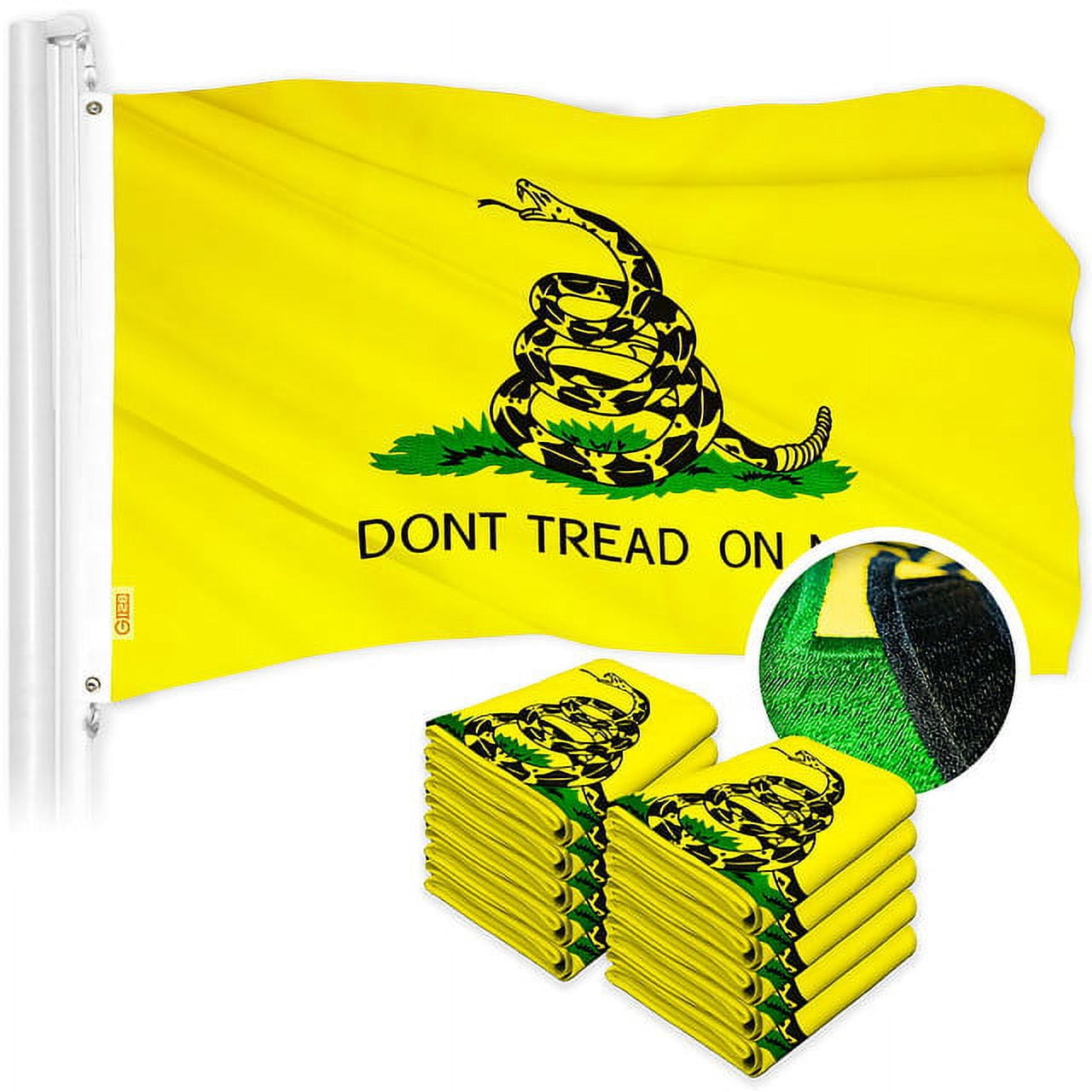 Gadsden Don't Tread on Me Flag 2x3FT 10-Pack Embroidered Polyester By ...