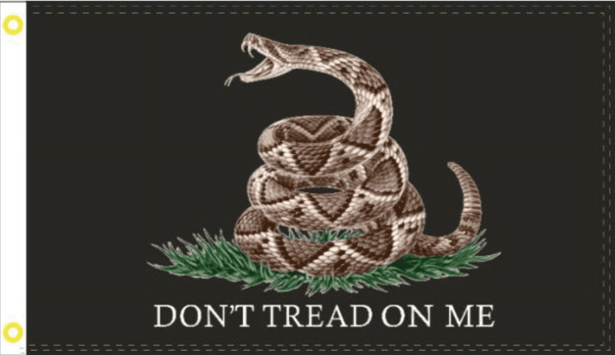 Gadsden Live Rattlesnake Don't Tread On Me Black USA 3'X5' Flag Rough ...