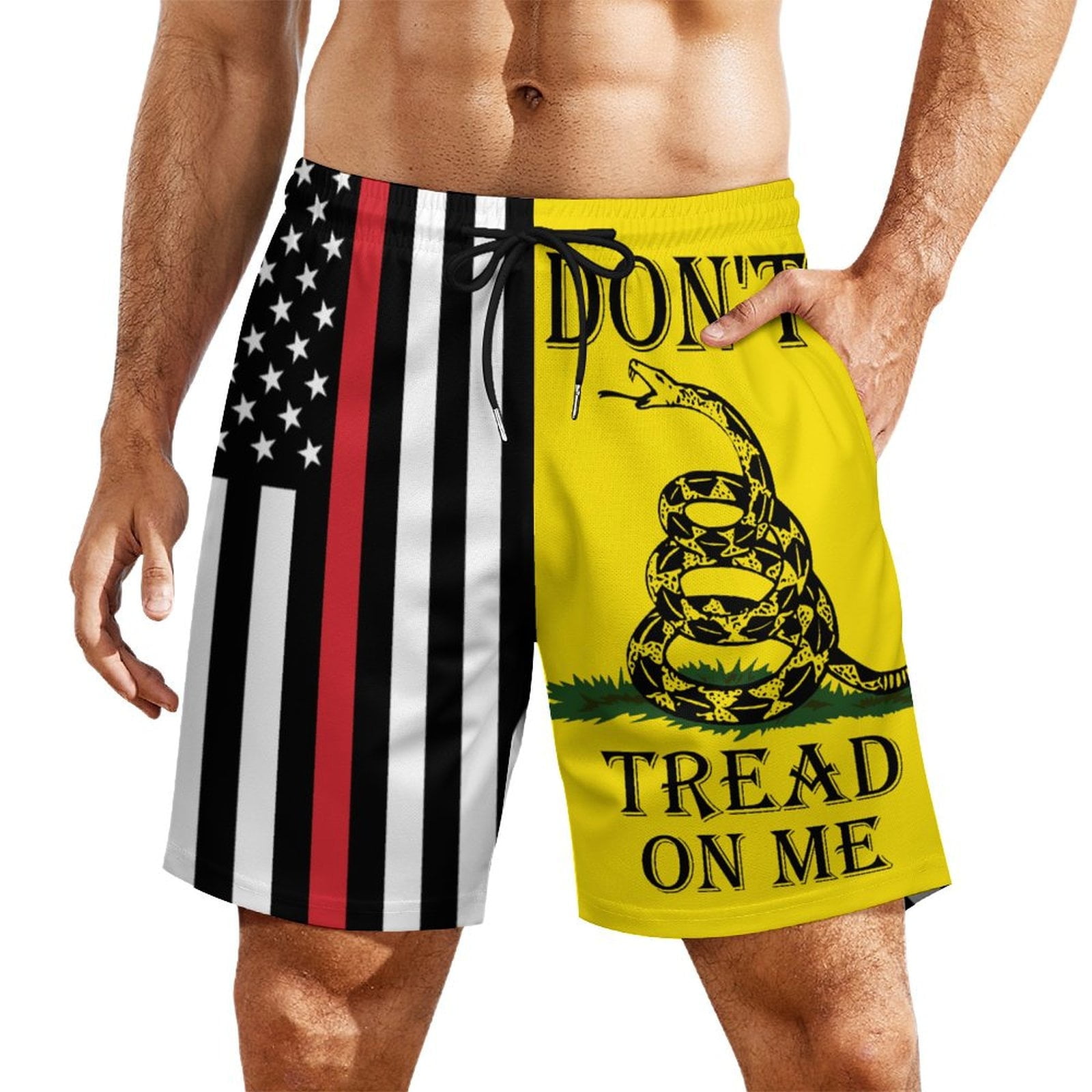 Gadsden Swim Trunk for Men, Quick Dry Swim Suit with Compression Linner ...