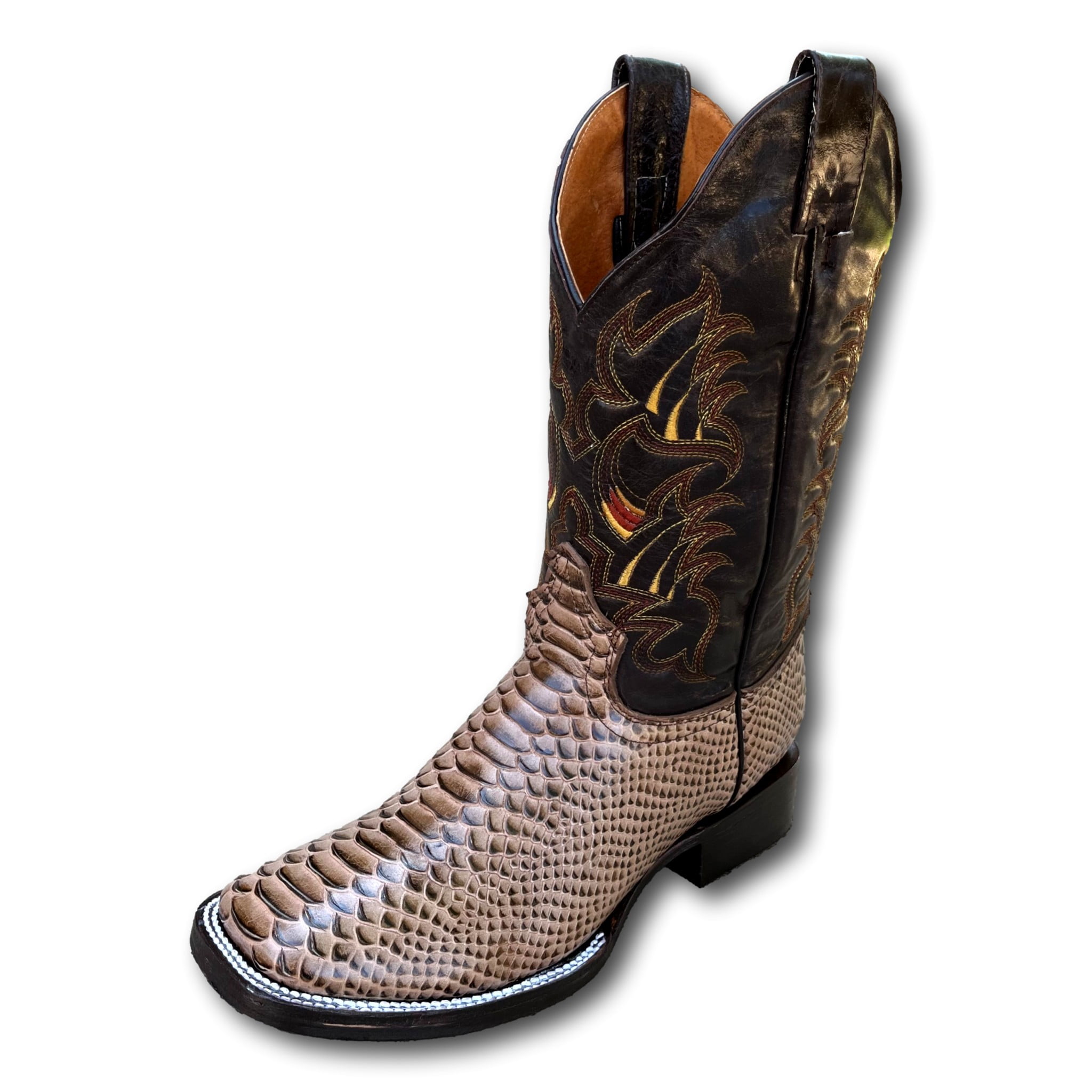 GadwallAR Men's Exotic Pattern Western Cowboy Slip-On Square Toe Boots ...