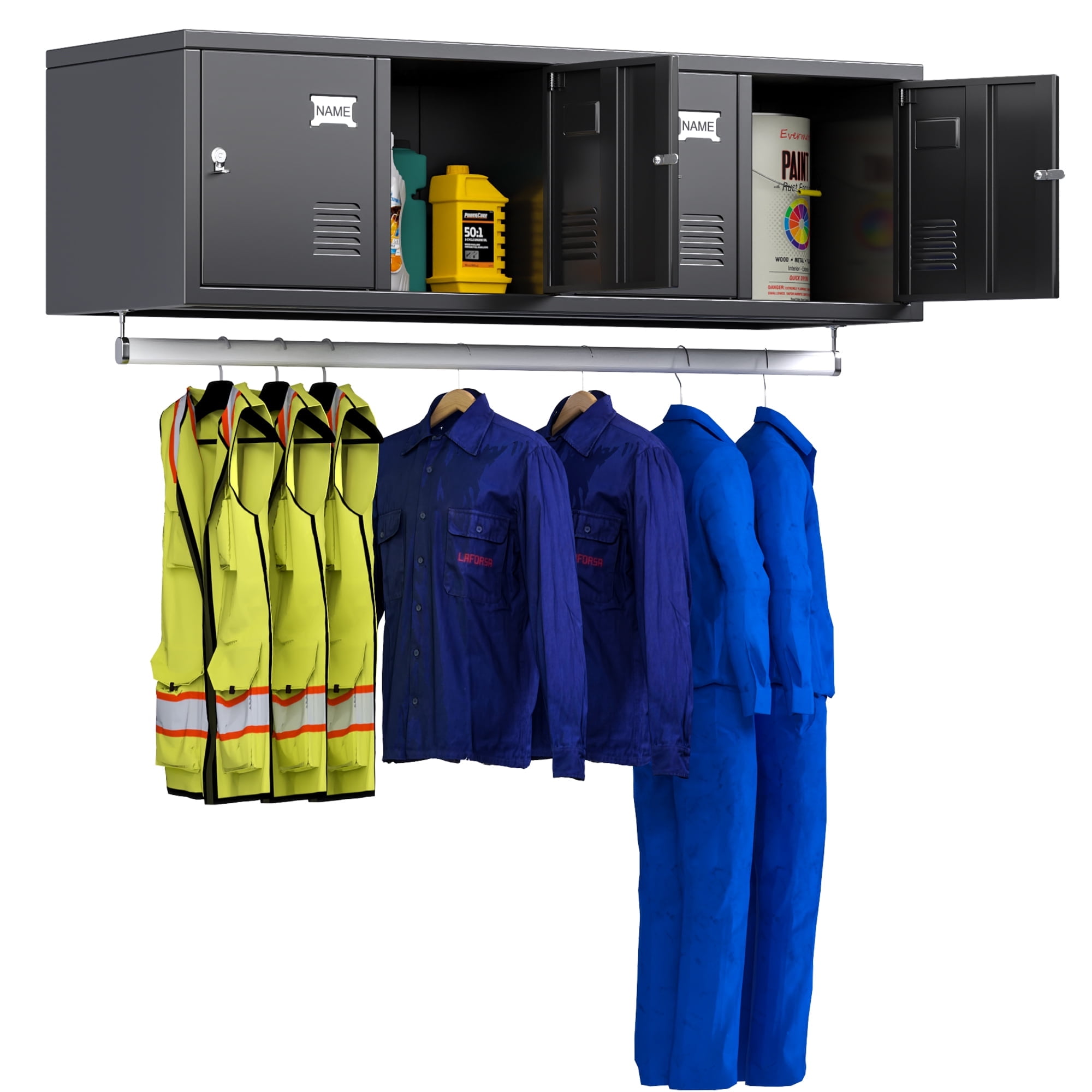 Gaeanet 45"W Metal Storage Lockers with 4 Doors, Wall-Mounted Locker ...