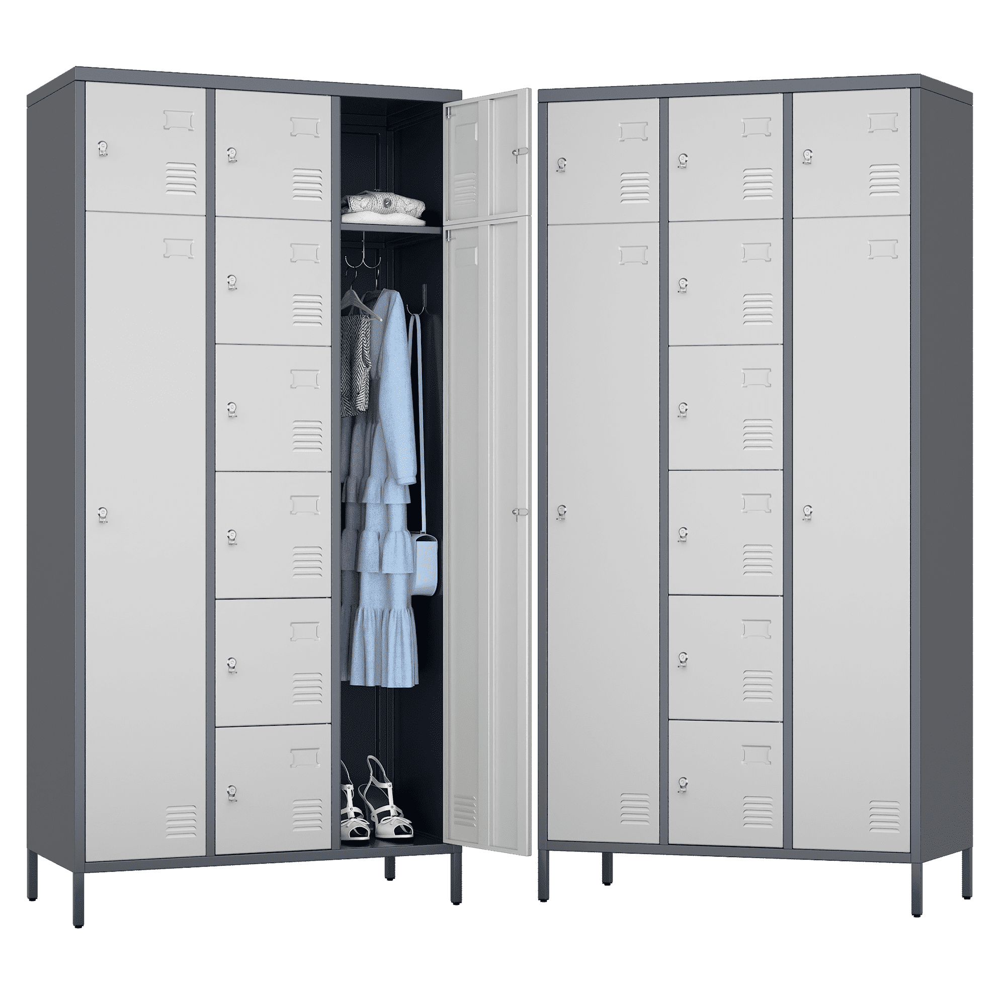 Gaeanet 72" H Metal Storage Lockers with 10 Doors,Steel Office Lockers ...