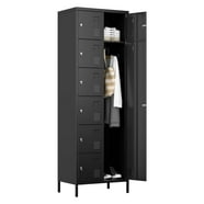Topass Metal Storage Locker with Lockable Door, 71'' Clothing Coat ...
