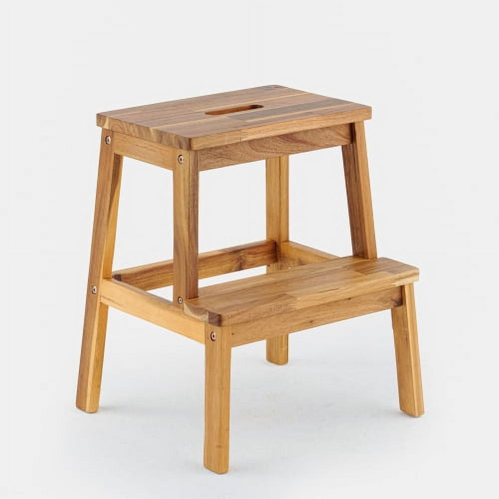 Gaeanet Acacia Wood Two Steps Stool Small Size Rectangle Top Best Ideas ...