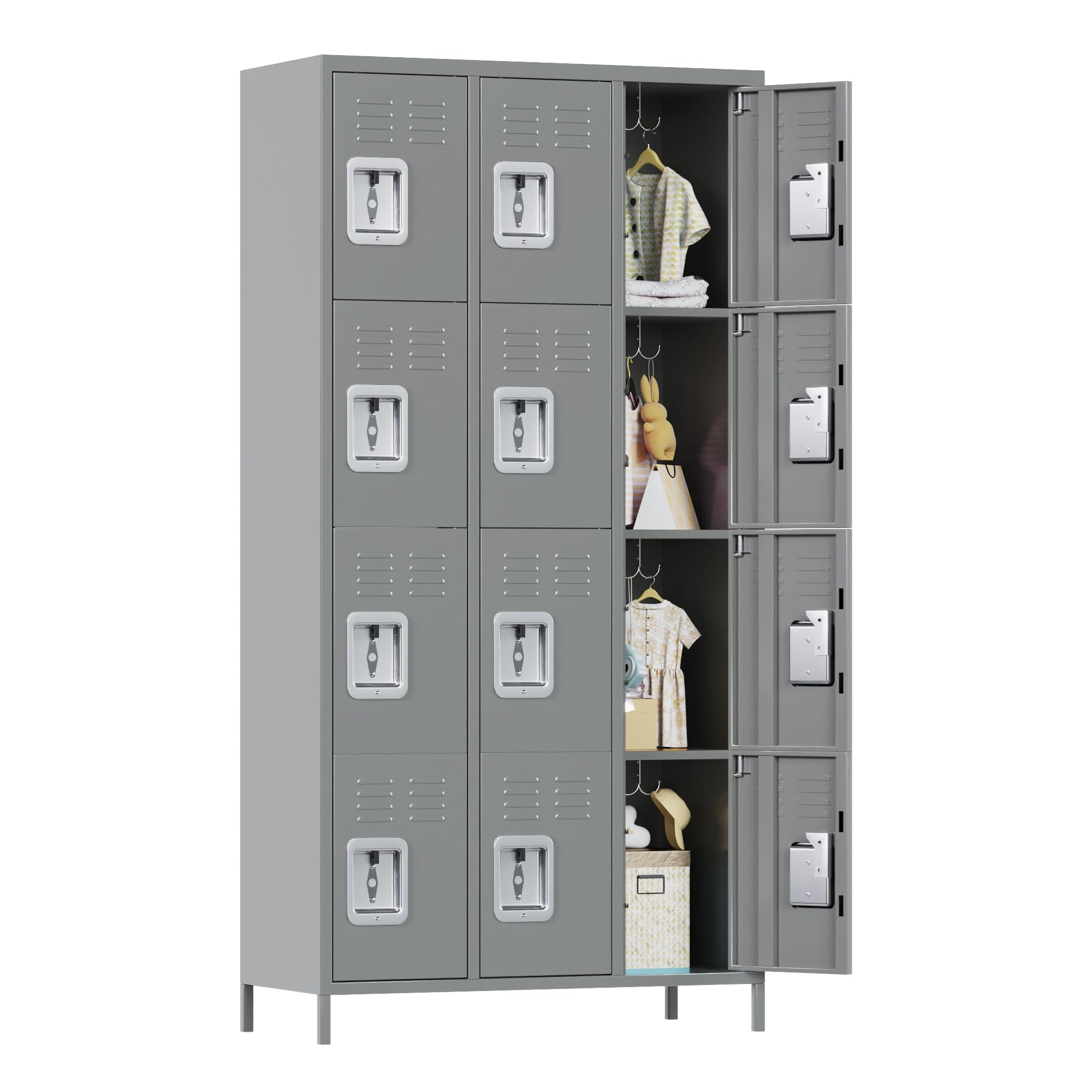 Gaeanet Metal Storage Locker for School Office Gym Bedroom, 12 Doors ...