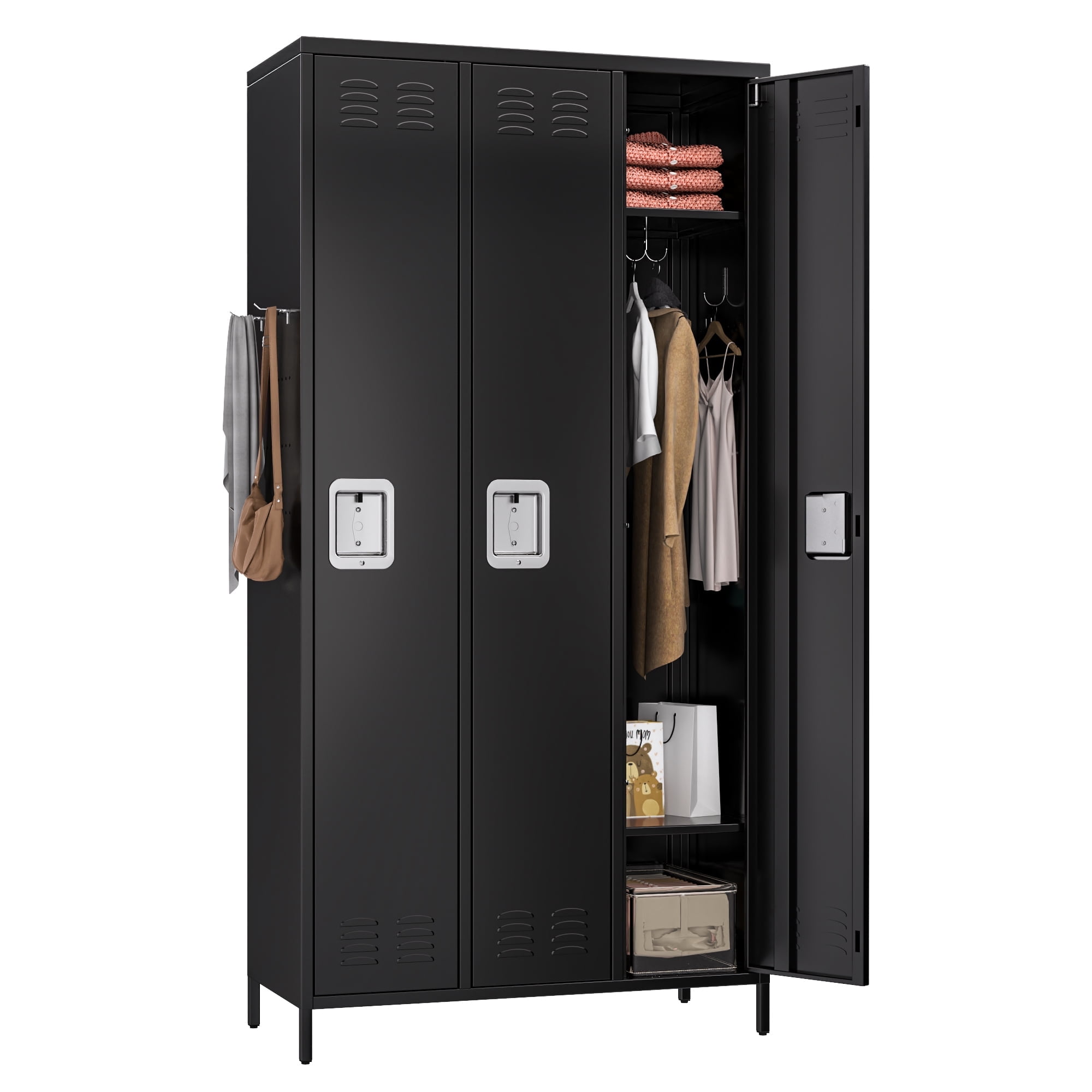 Gaeanet Metal Storage Lockers for Employees with Lock&Pegboard,Steel ...