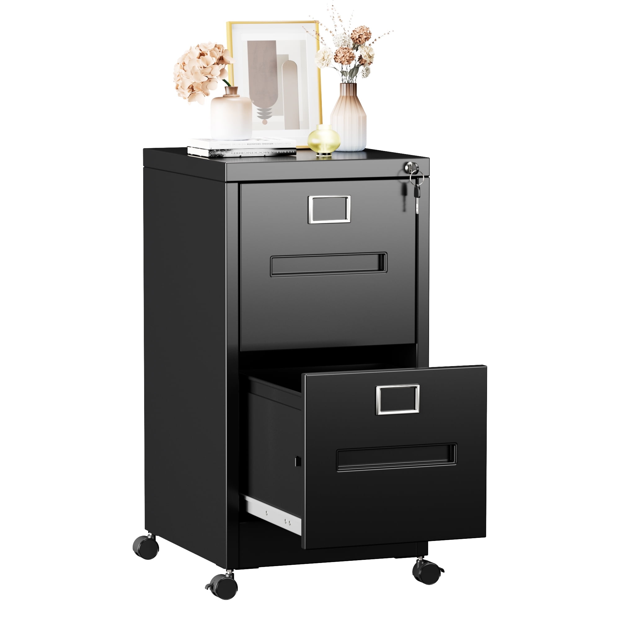 Gaeanet Upgrade 2 Drawer Vertical File Cabinet with Wheels, Lockable ...