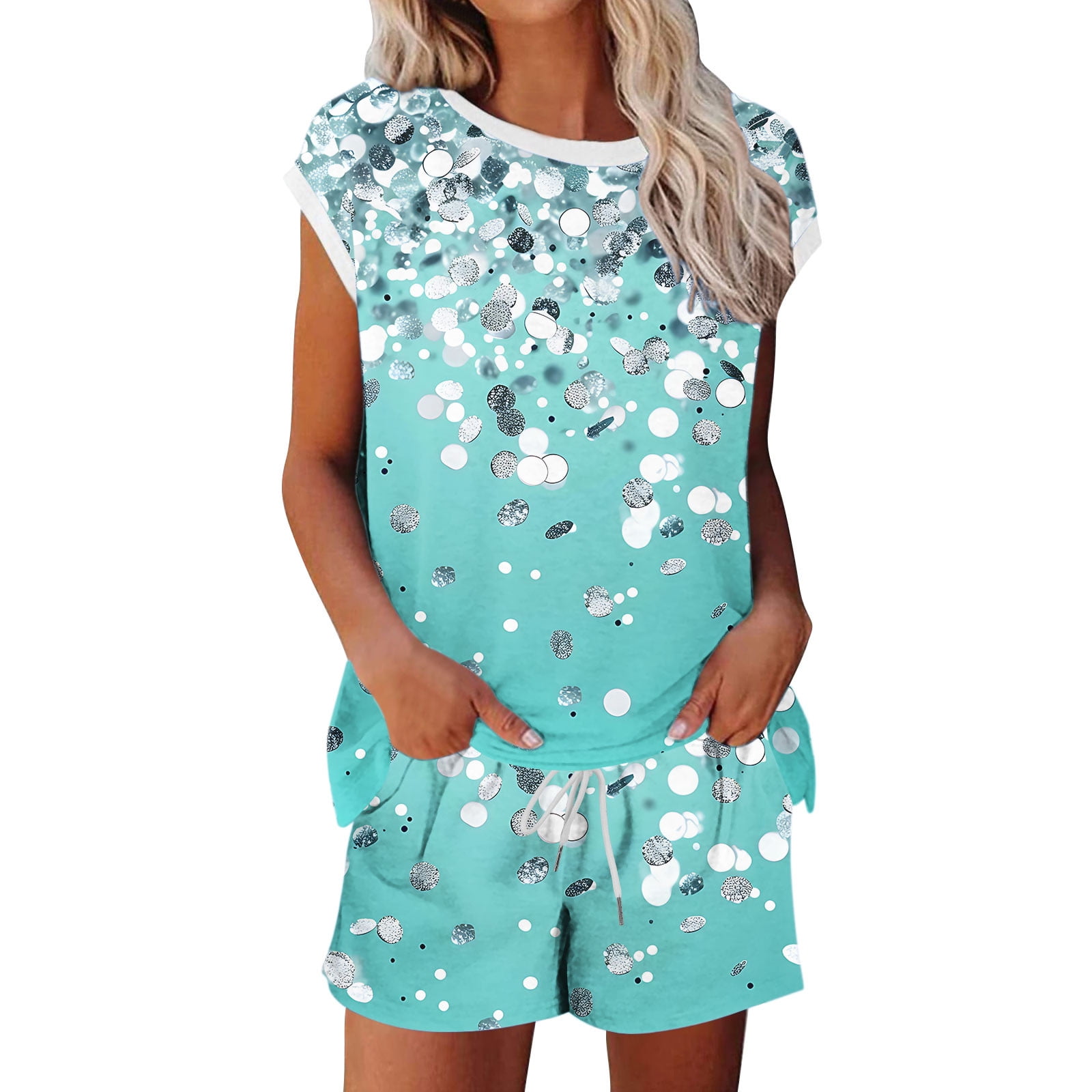 Gaecuw 2 Piece Lounge Set Women for Outside Short Sets Summer with ...