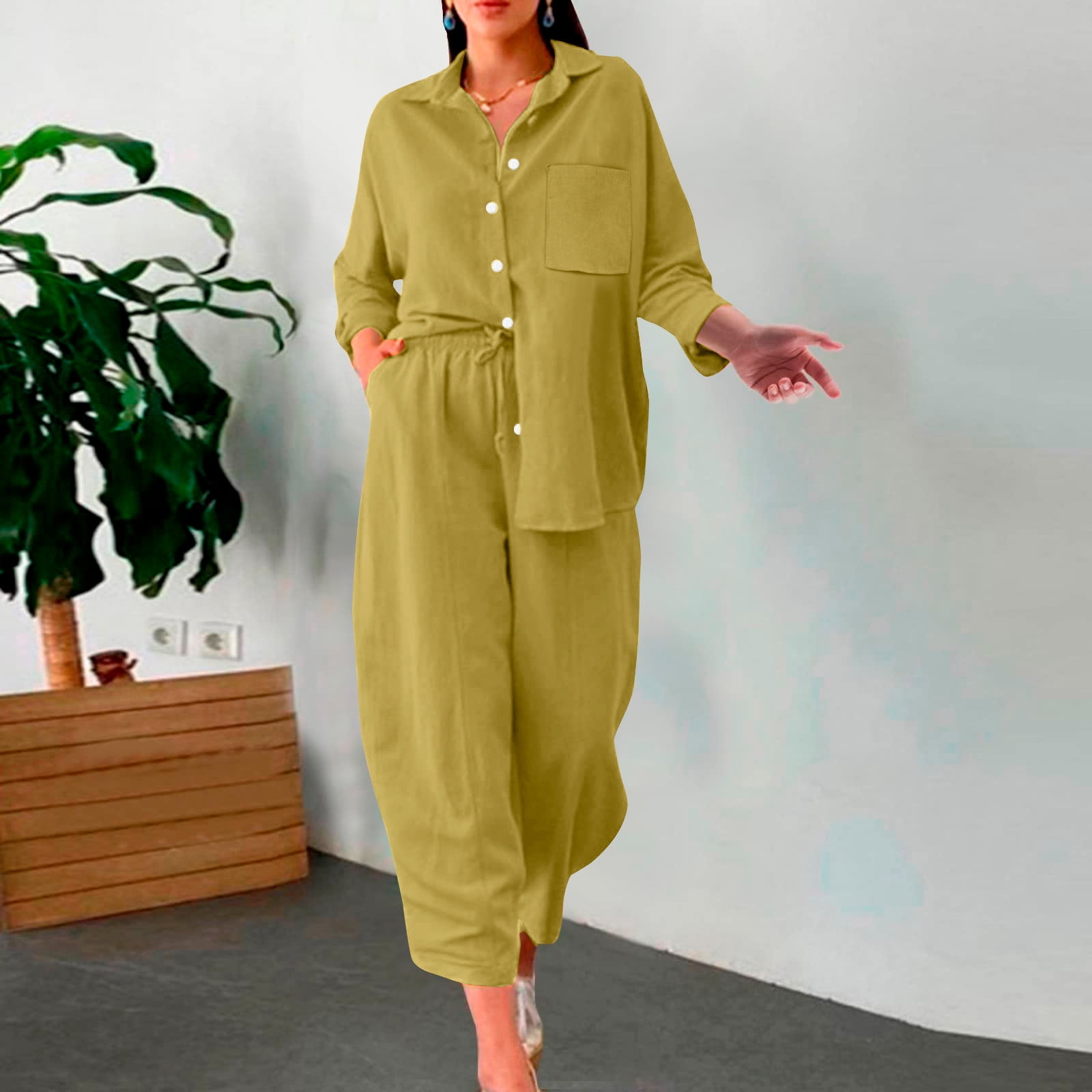 Gaecuw 2 Piece Outfits for Women Lounge Sets Solid Jogger Sets Plus ...