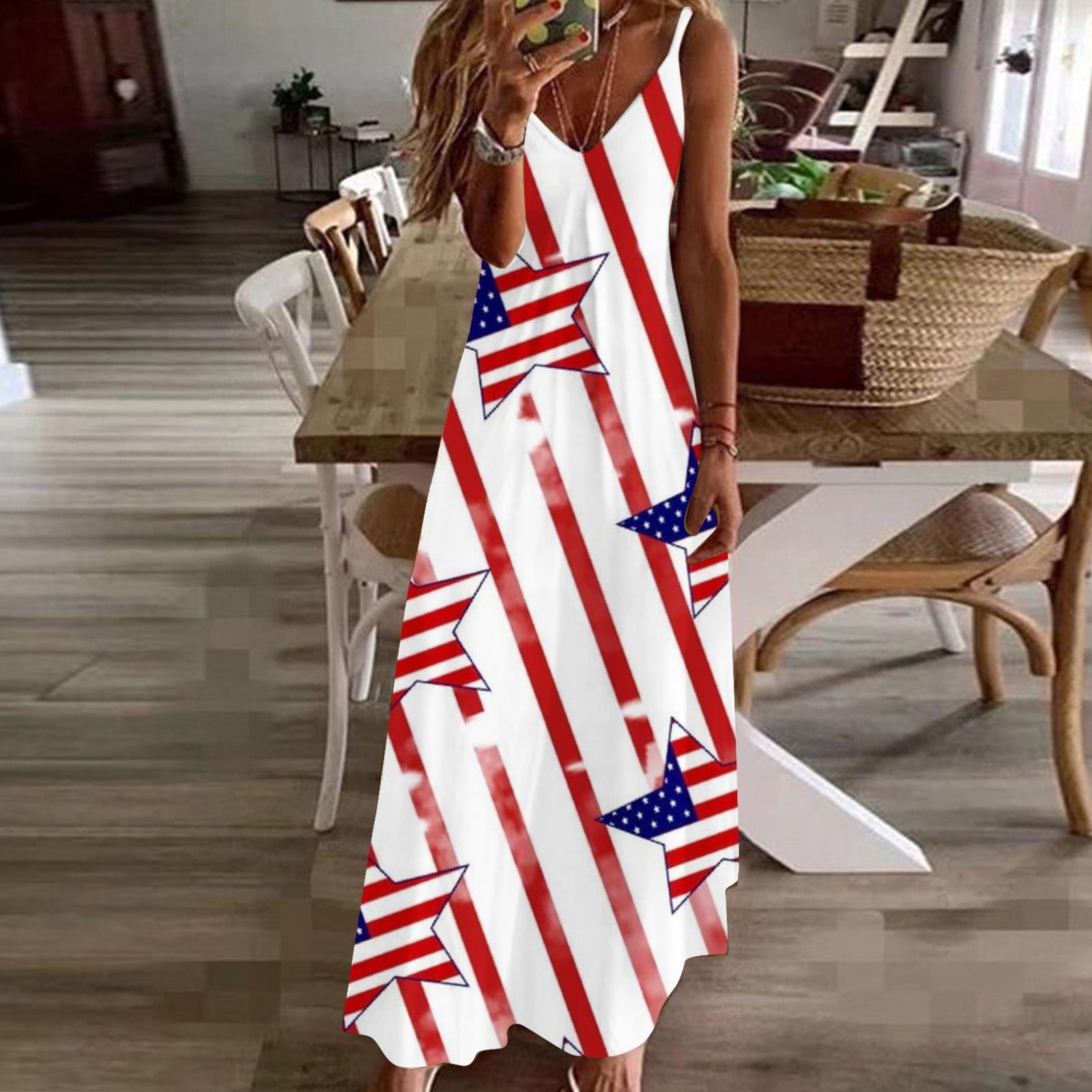Gaecuw Independence Day Tunic Dresses American Flag Clothing Summer ...