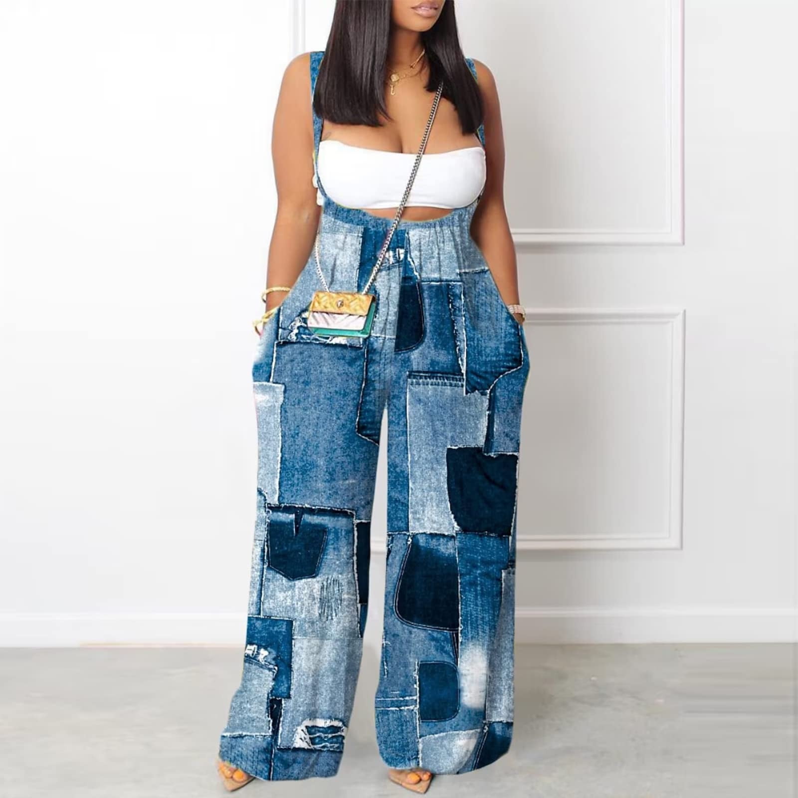 Gaecuw Jumpsuits for Women Dressy Wedding Sleeveless Cold Shoulder ...