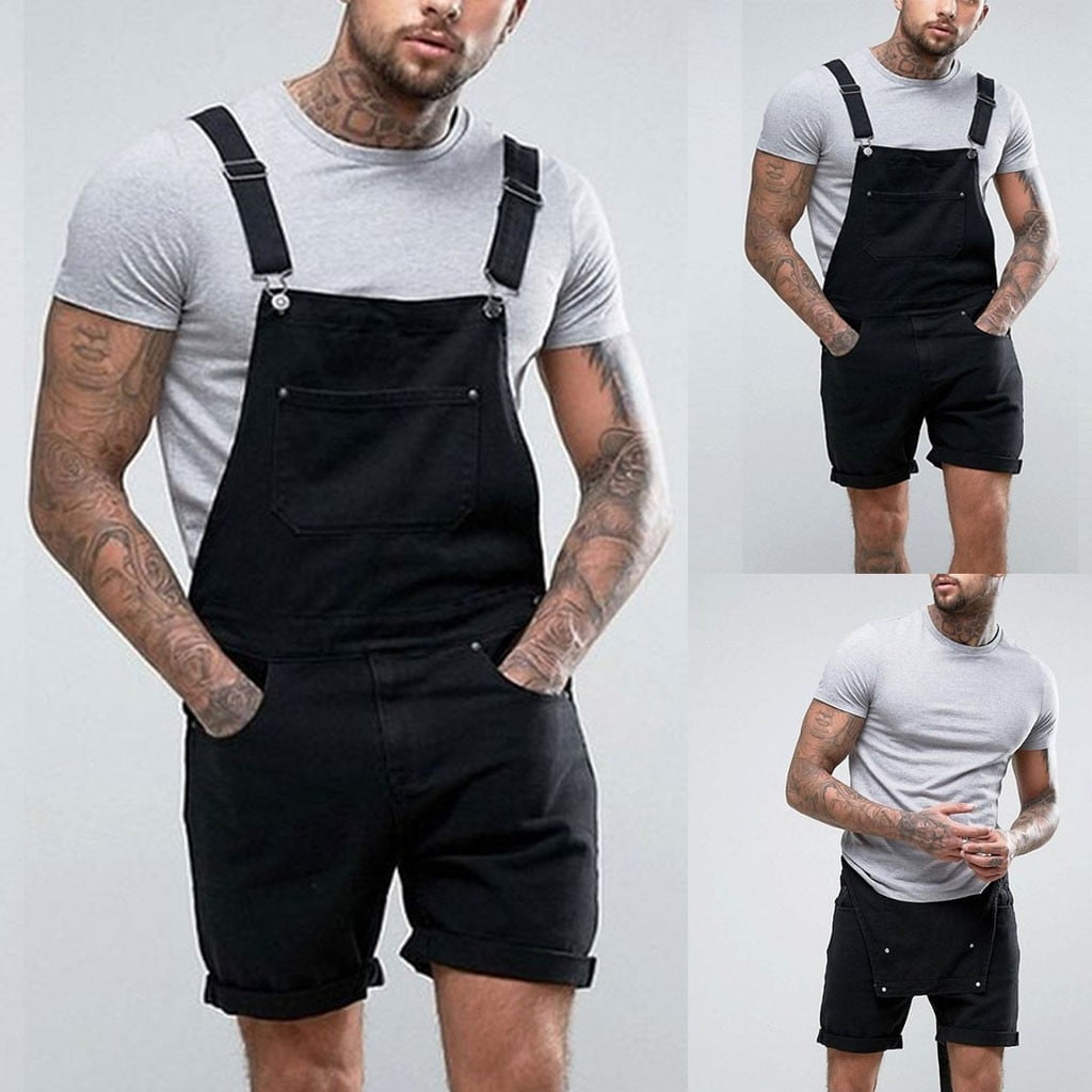 Gaecuw Rompers for Men Casual Sleeveless Cold Shoulder Overall with ...