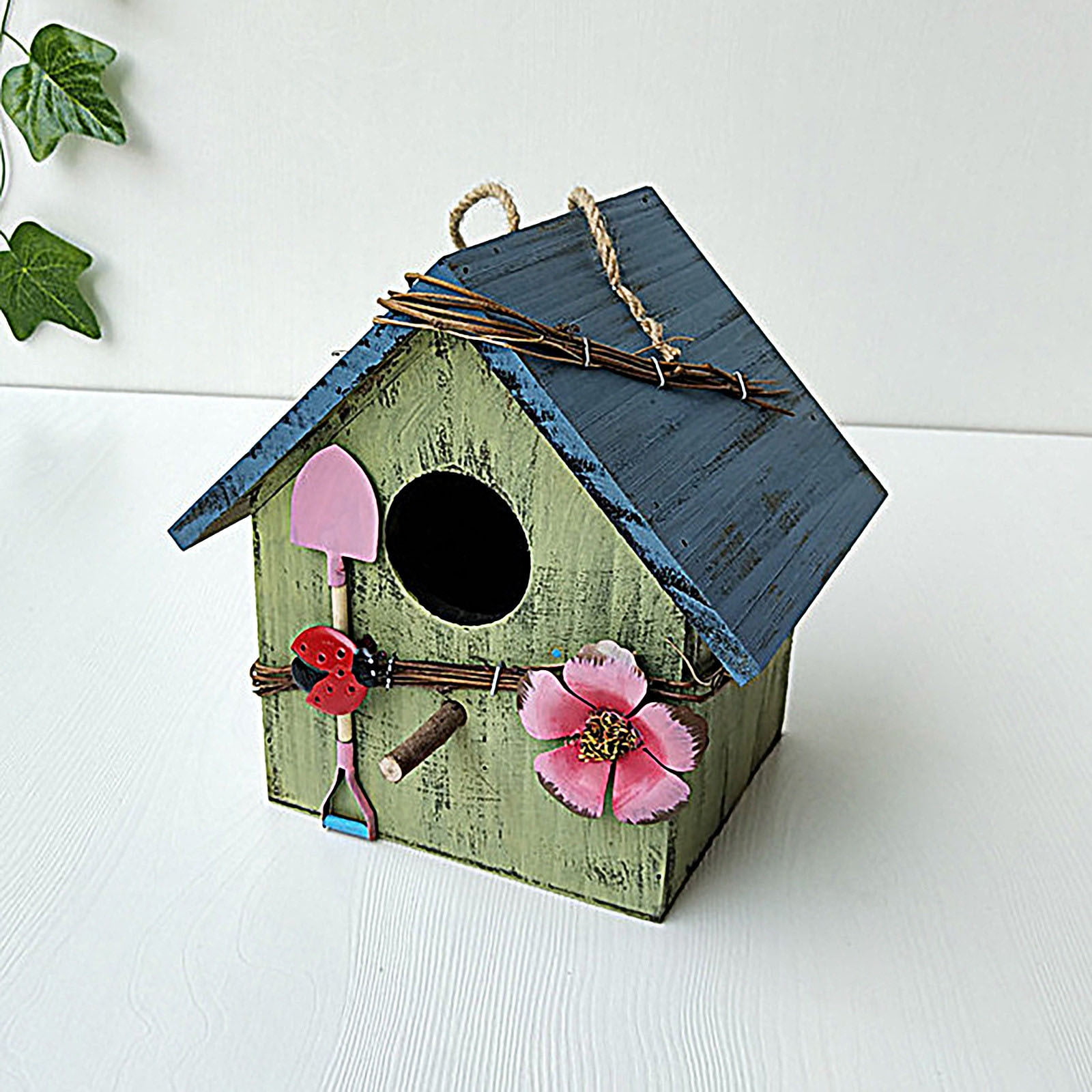 Gaecuw Window Bird House With Paint Kit Metal Hanging Chain Girl Solar ...