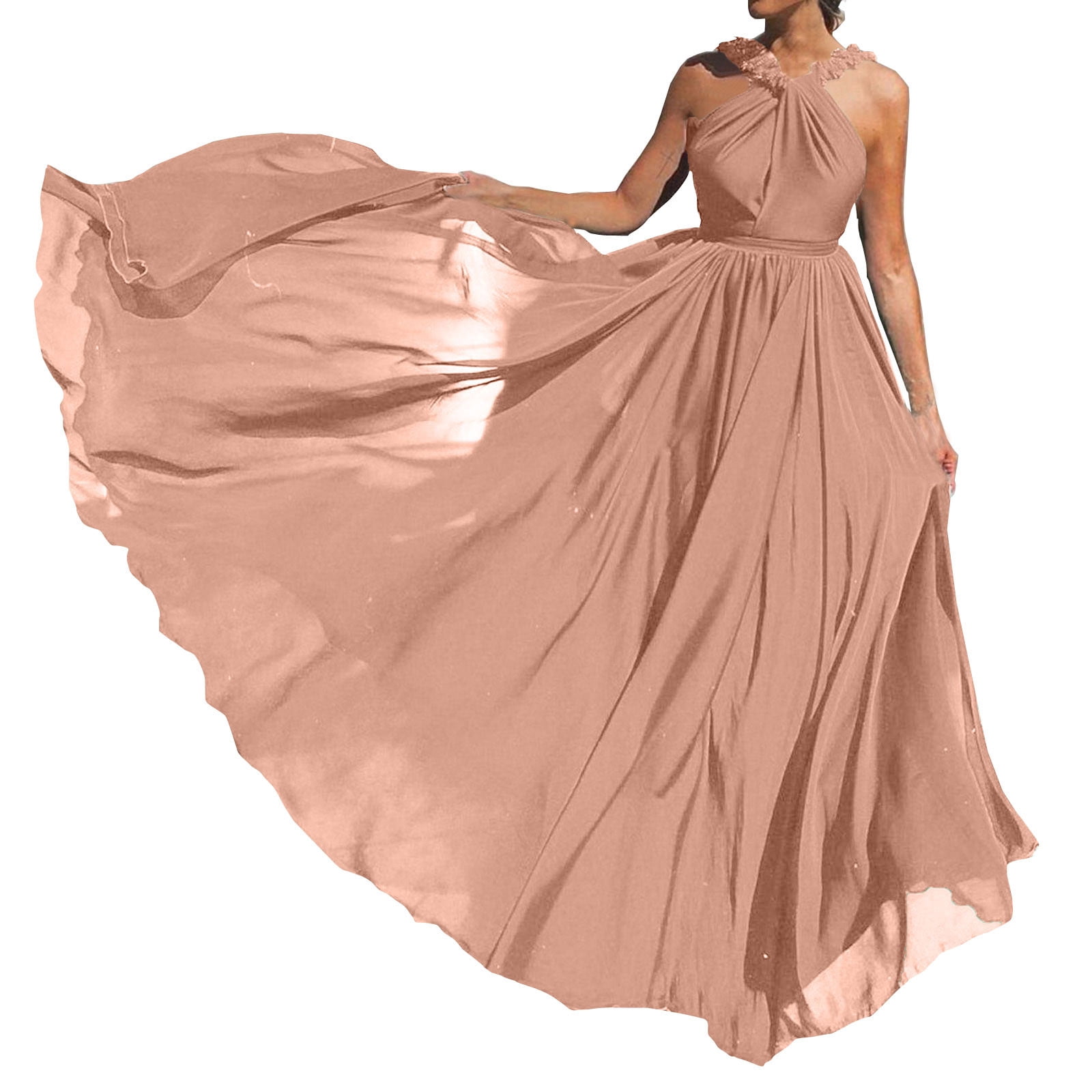 Gaecuw Womens Cocktail Dresses for Wedding Guest Crew Neck Sleeveless ...
