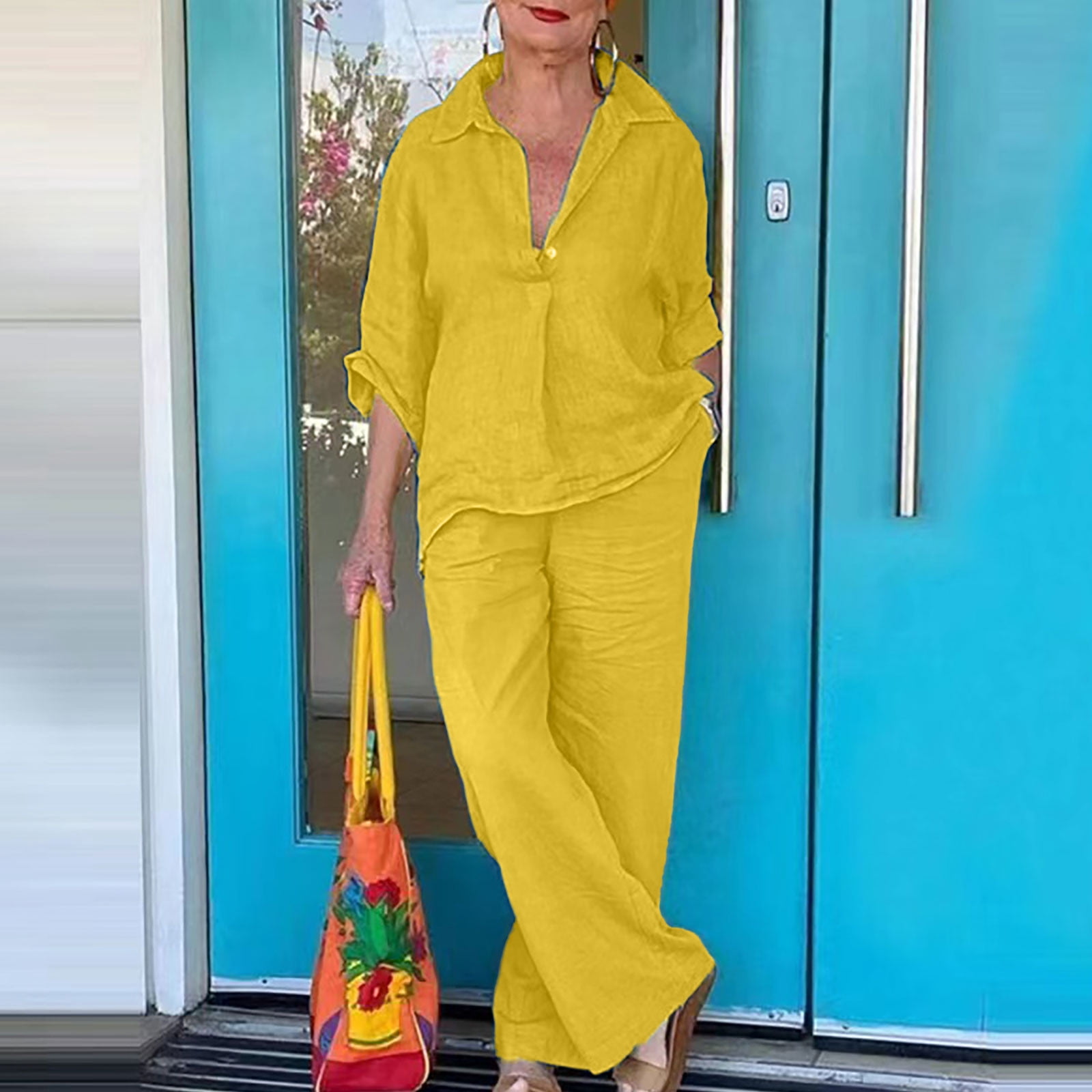 Gaecuw Womens Two Piece Lounge Sets Summer Solid Tracksuits Sweatsuits ...
