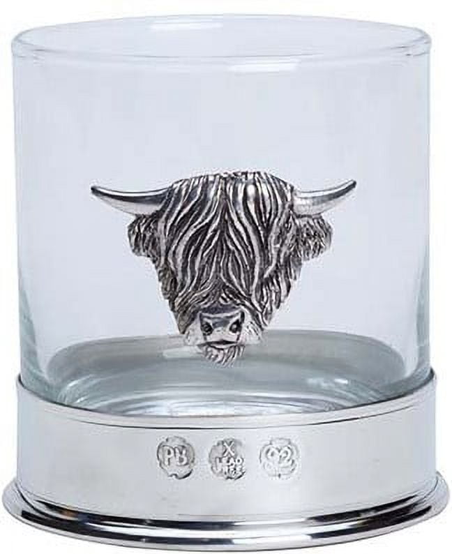 GaelSong Highland Cow Whisky Glass Pewter Scottish Handmade Bar Celtic ...