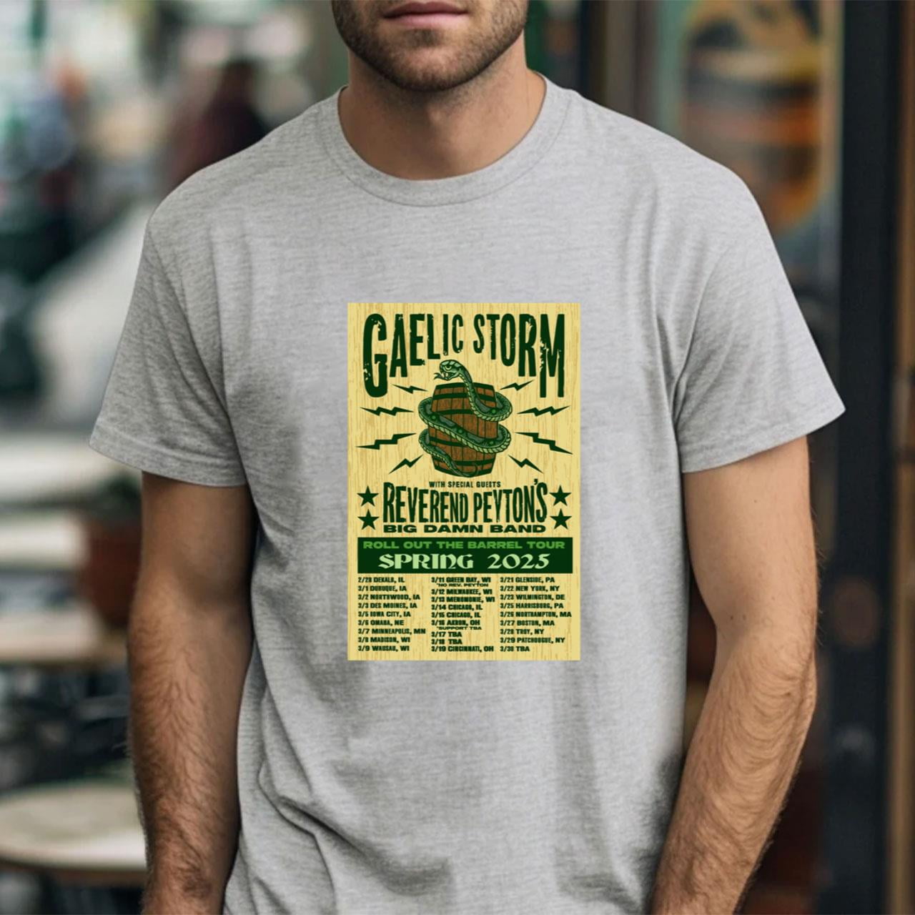 Gaelic Storm Roll Out The Barrel Tour Spring 2025 Poster Shirt ...