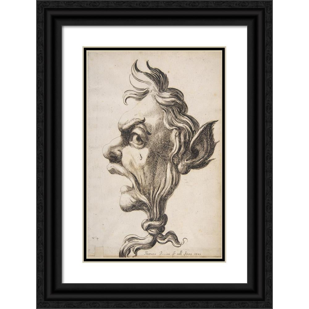 Gaetano Piccini 11x14 Black Ornate Wood Framed Double Matted Museum Art ...