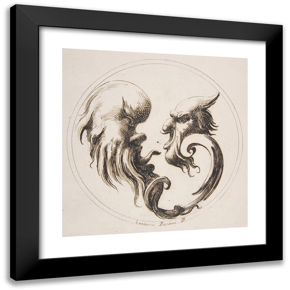 Gaetano Piccini 20x20 Black Modern Framed Museum Art Print Titled - Two ...