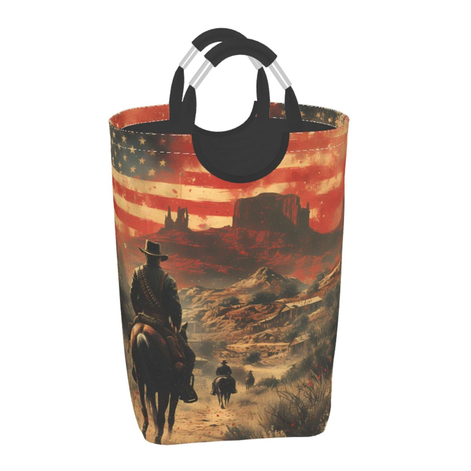 Gaeub 1860s Style American Cowboy Print 50L Large Laundry Hampers with ...