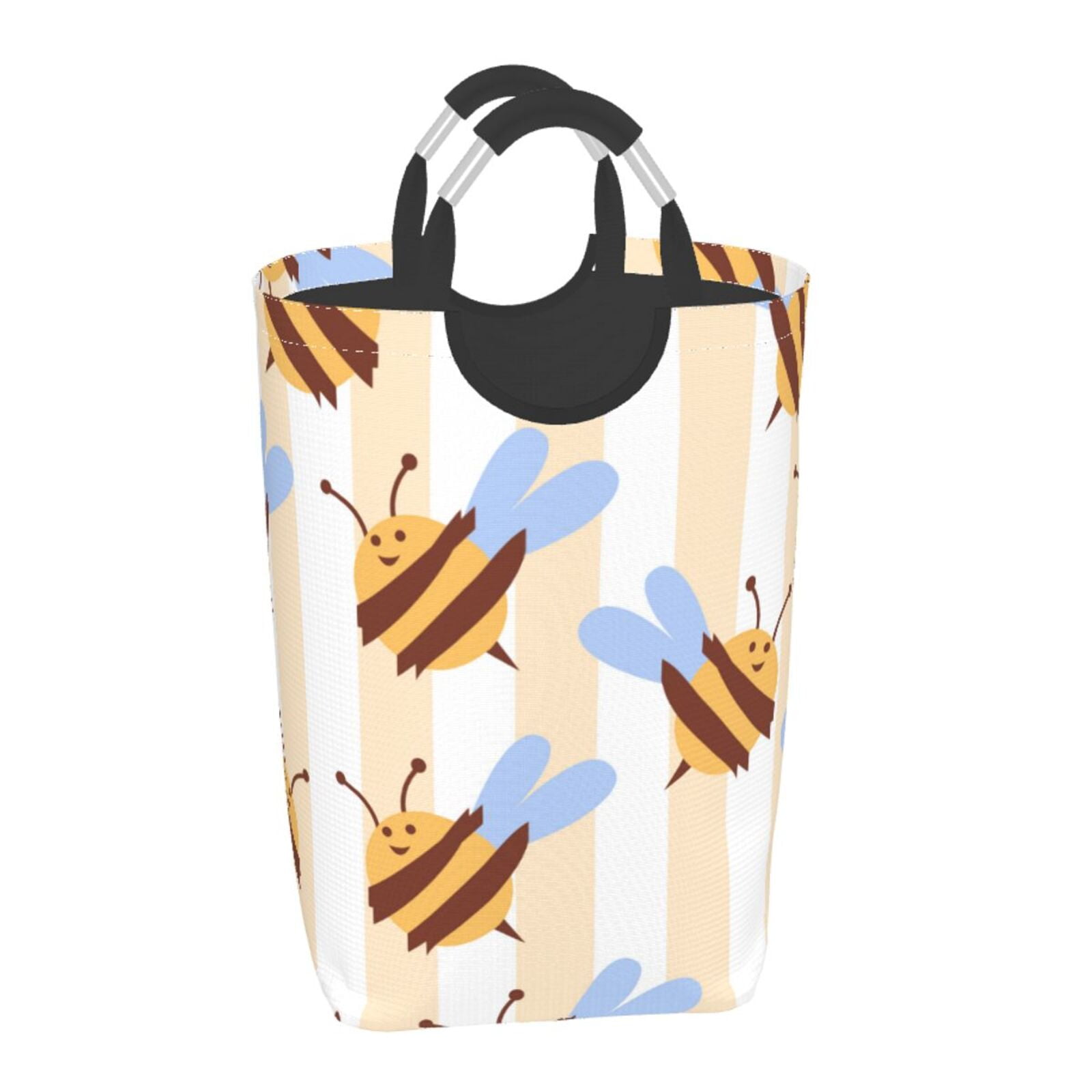 Gaeub A Bee Print 50L Large Laundry Hampers with Handles, Collapsible ...