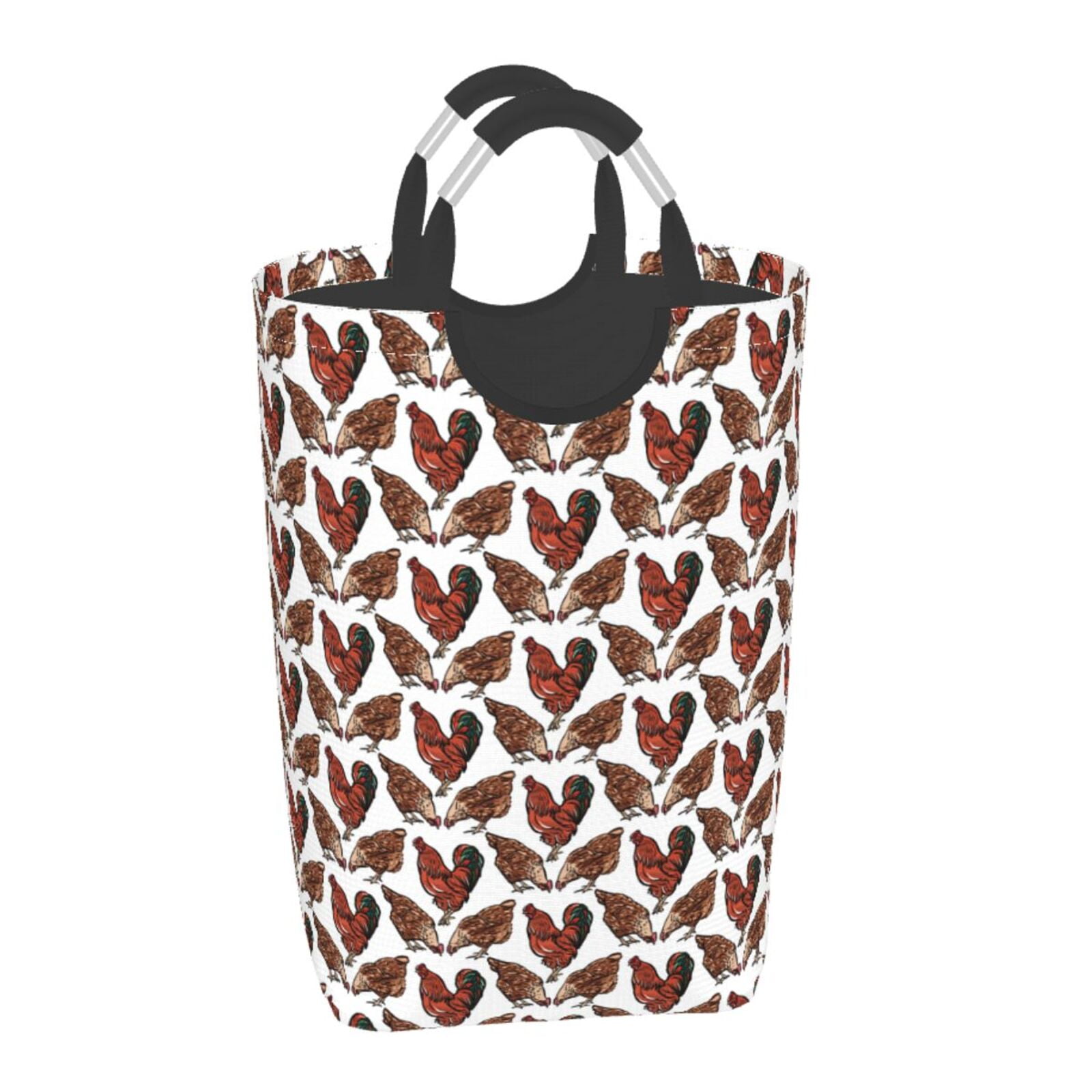 Gaeub A Rooster With Chickens Print 50L Large Laundry Hampers with ...