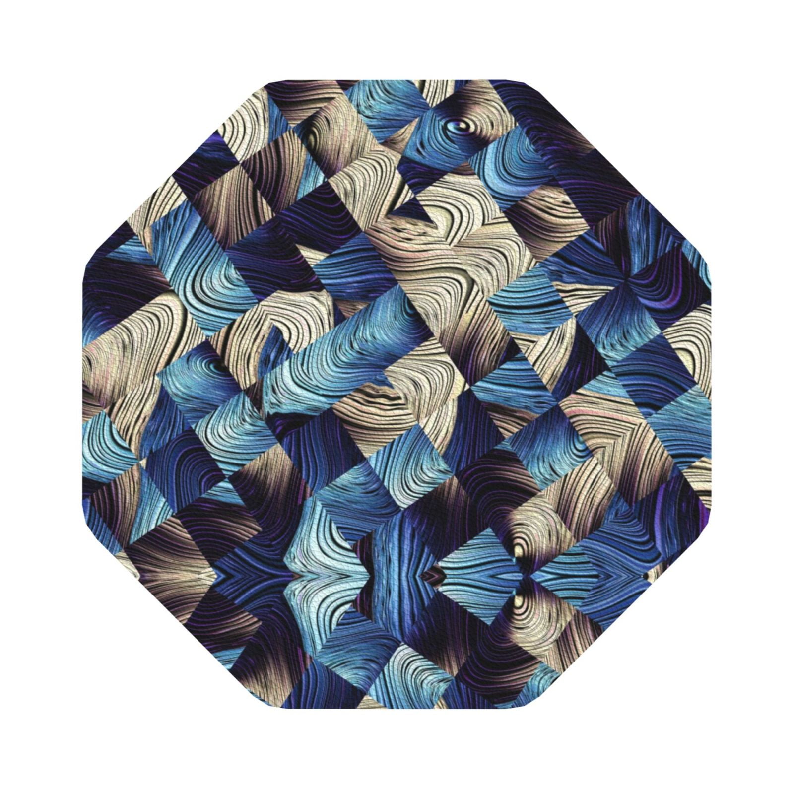 Gaeub Abstract Blue Squares Print 6 Pcs Leather Coasters for Drinks ...