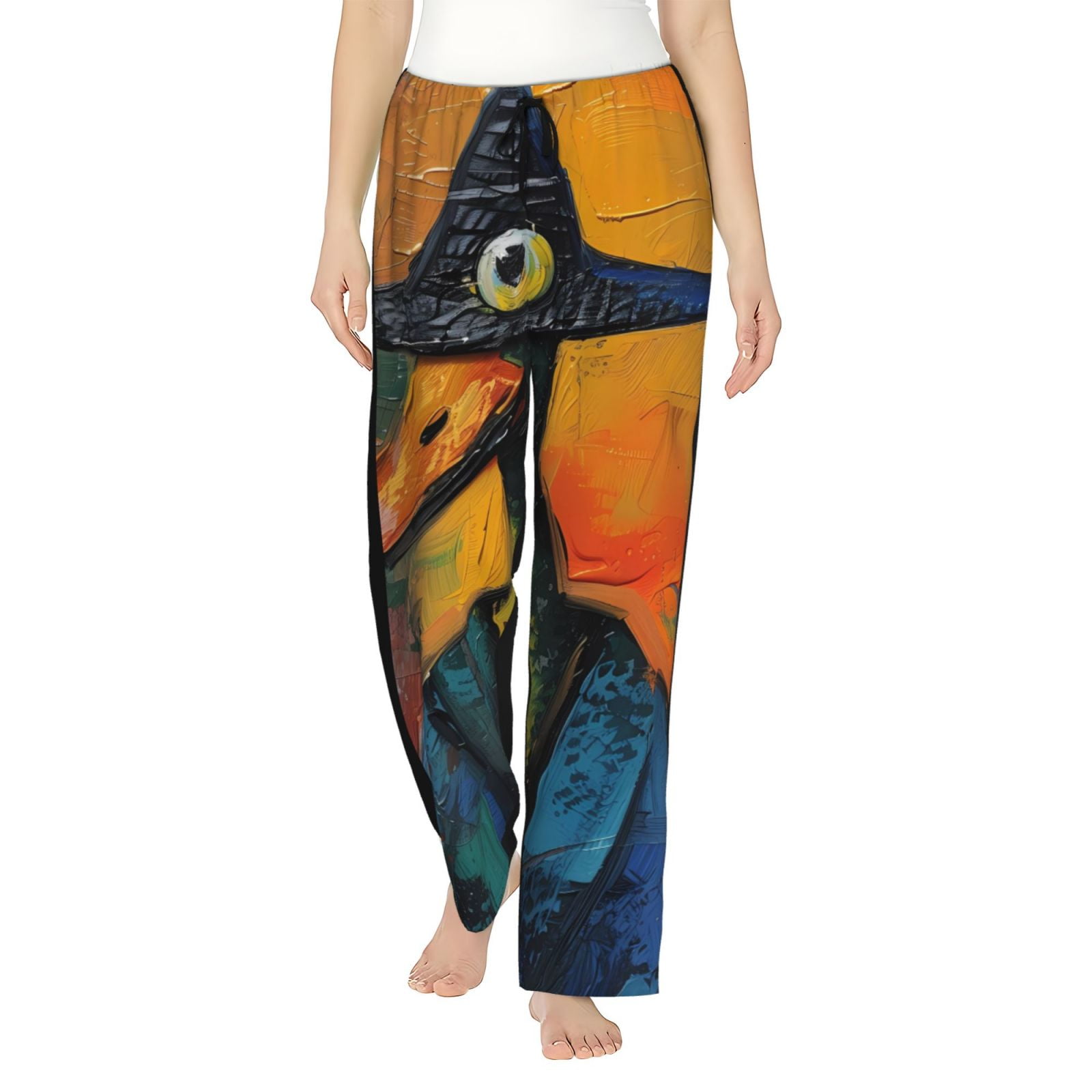 Gaeub Abstract Funny Duck Soft Pajama Pants for Women, Wide Leg Comfy ...