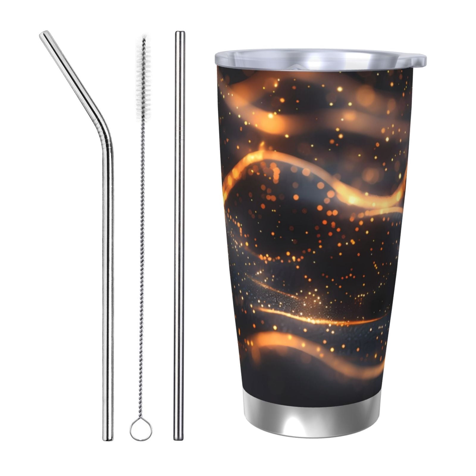 Gaeub Abstract Glowing Wave Pattern Print 20-Ounce Stainless Steel Car ...