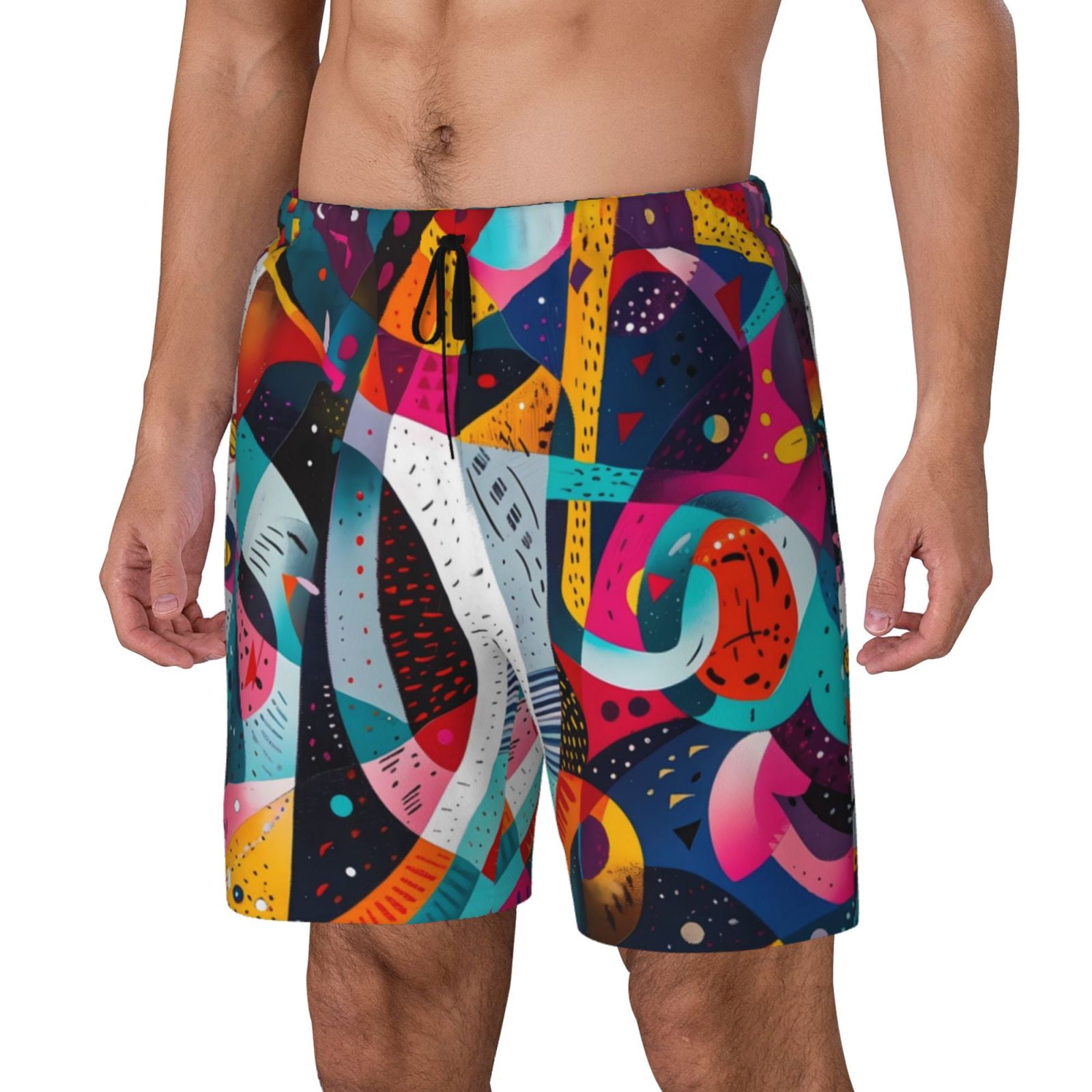 Gaeub Abstract Jazz Instrumental Print Mens Swim Trunks with ...