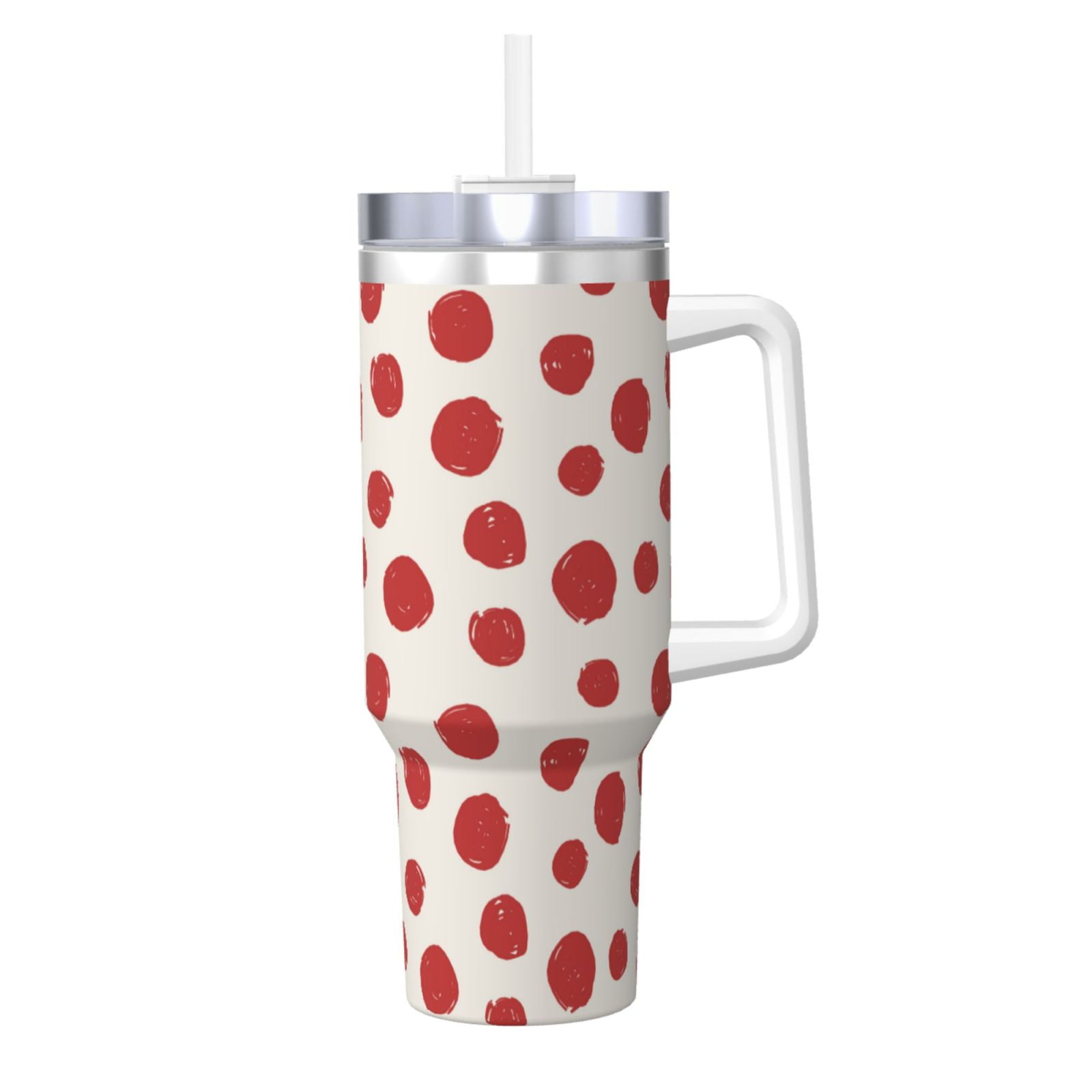 Gaeub Abstract Red Polka Dot Print Stainless Steel Hot/Cold Coffee Cup ...