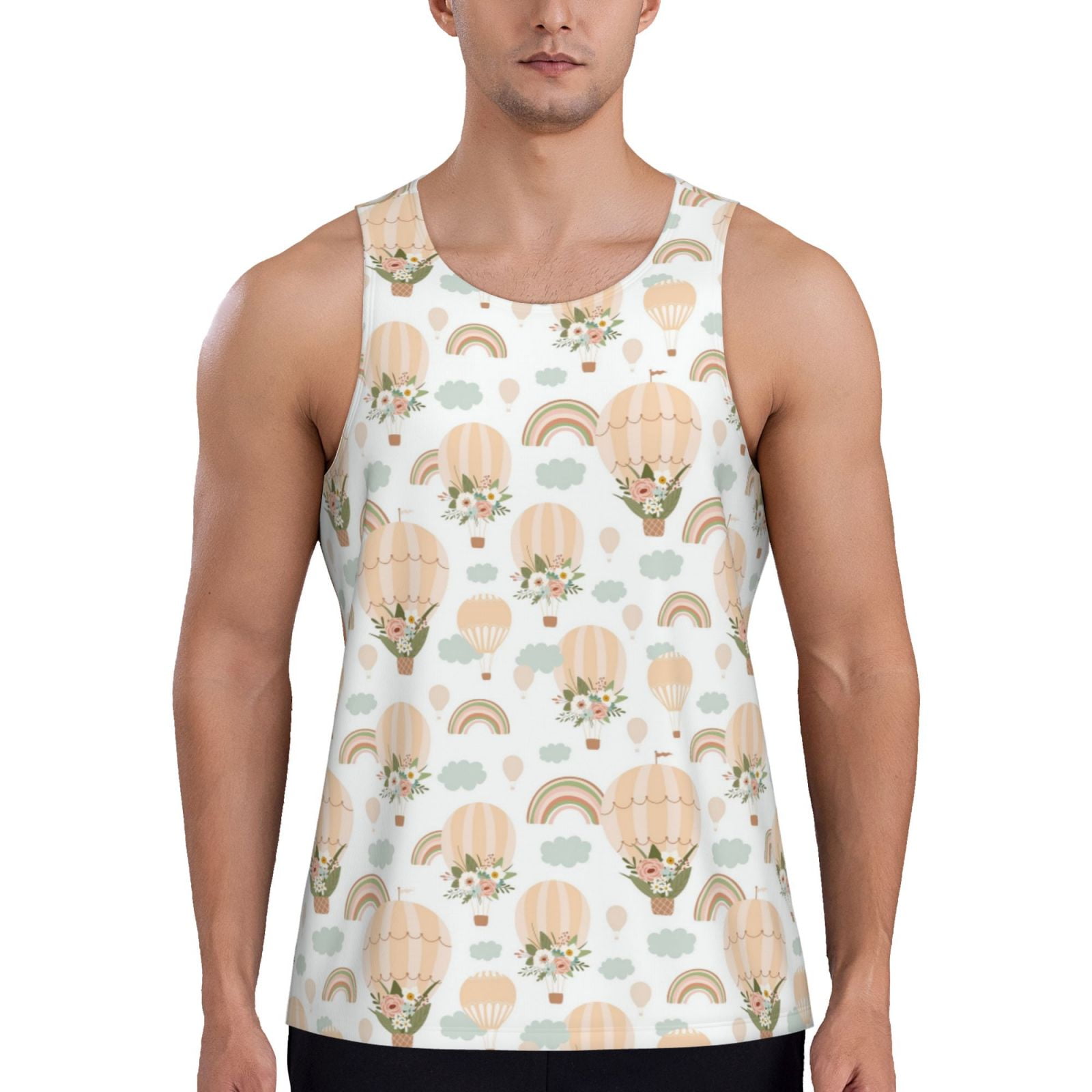 Gaeub Air Balloon and Flower Men's Athletic Tank Top, Workout ...