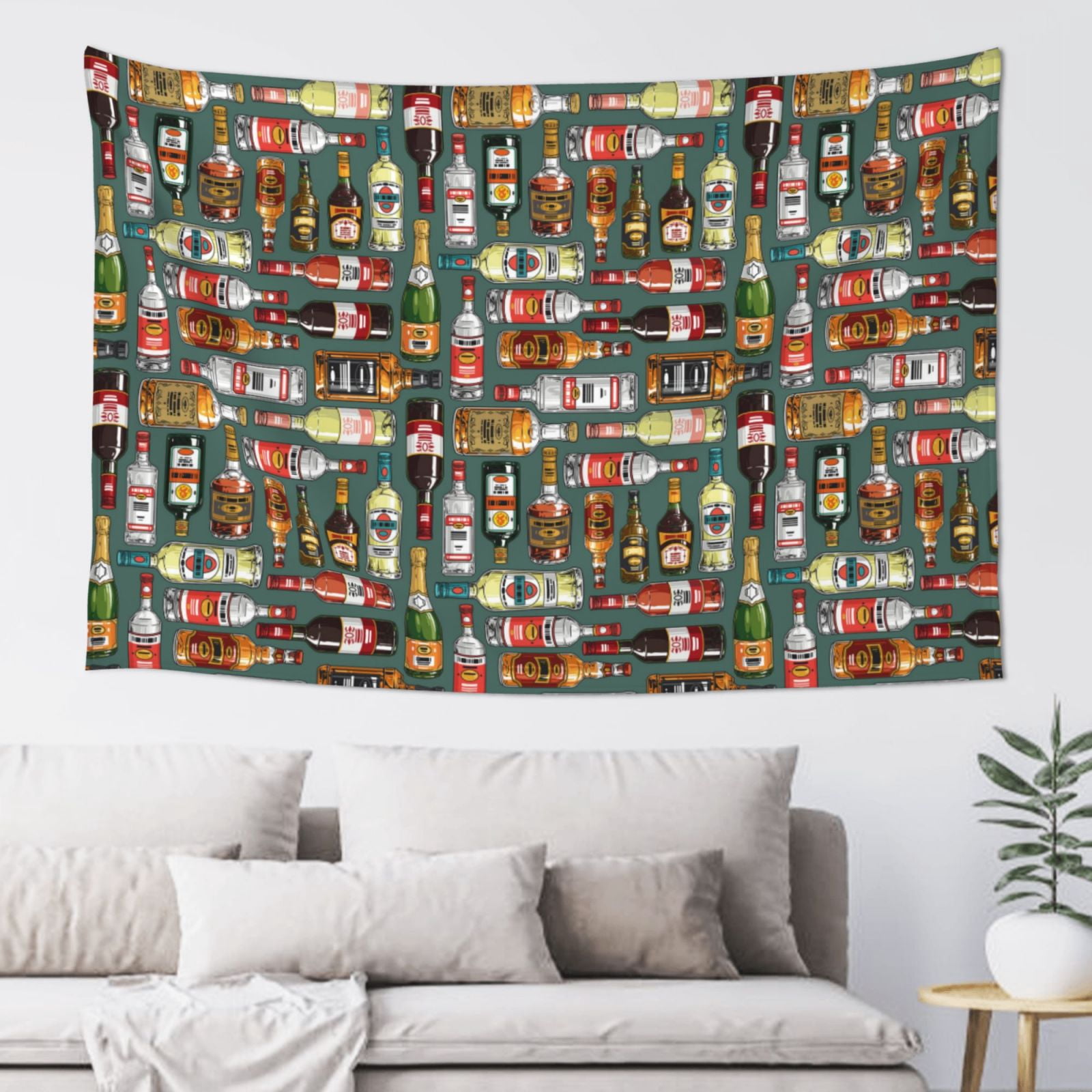 Gaeub Alcohol Bottles Print Tapestry Wall Hanging(60x40 inches ...