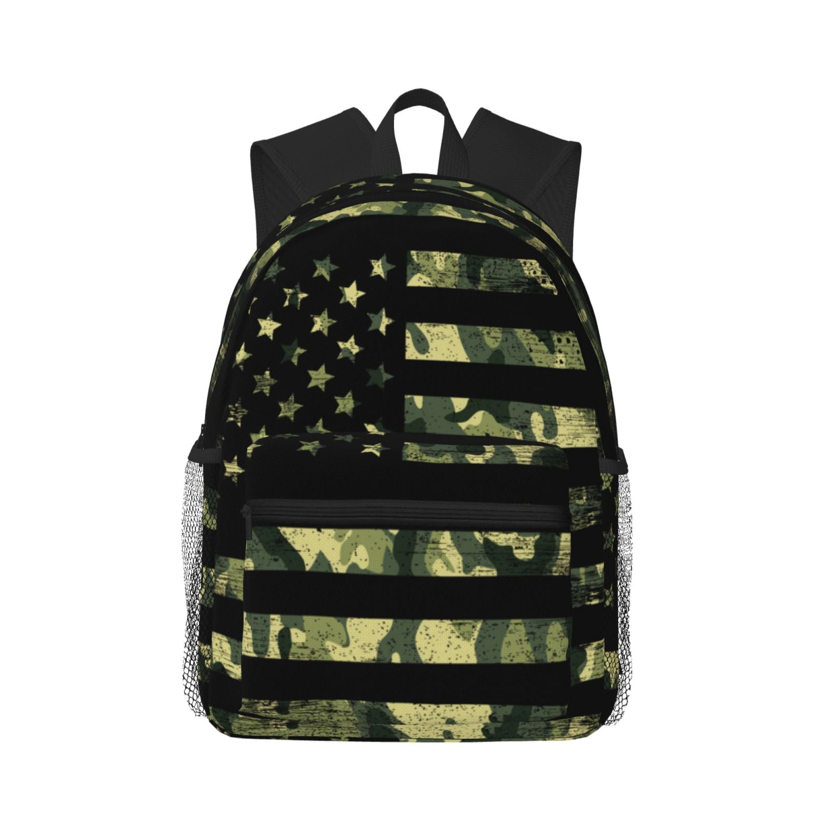 Gaeub American Flag Camo School Backpack Waterproof Bookbag for Men ...