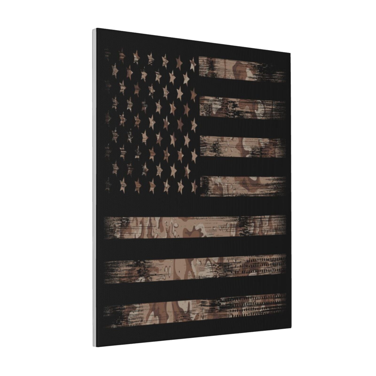 Gaeub American Flag with Desert Camouflage Print Modern Canvas Wall Art ...
