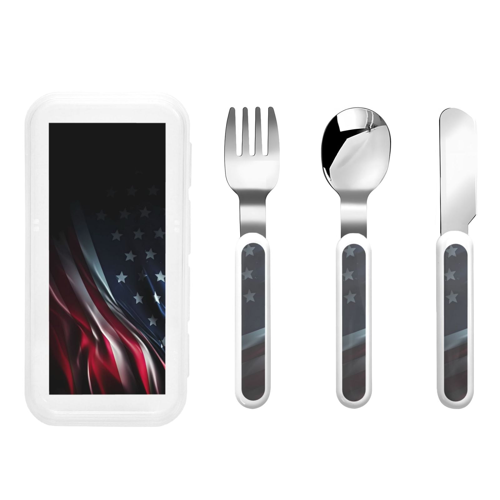 Gaeub American Flag Waving Print Print 3-Piece Children Knife Spoon ...