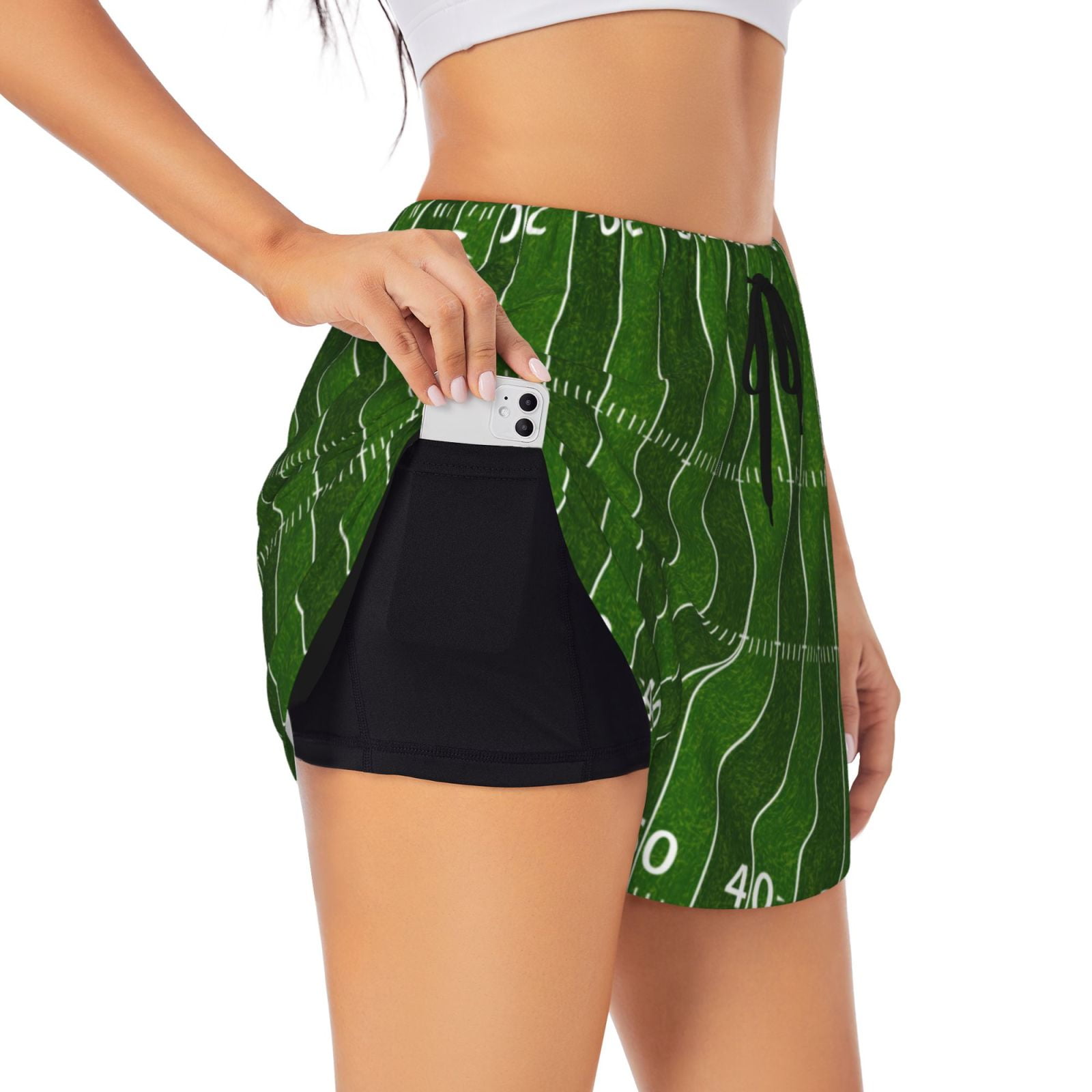 Gaeub American Football Field Print Women's Athletic Shorts,High ...