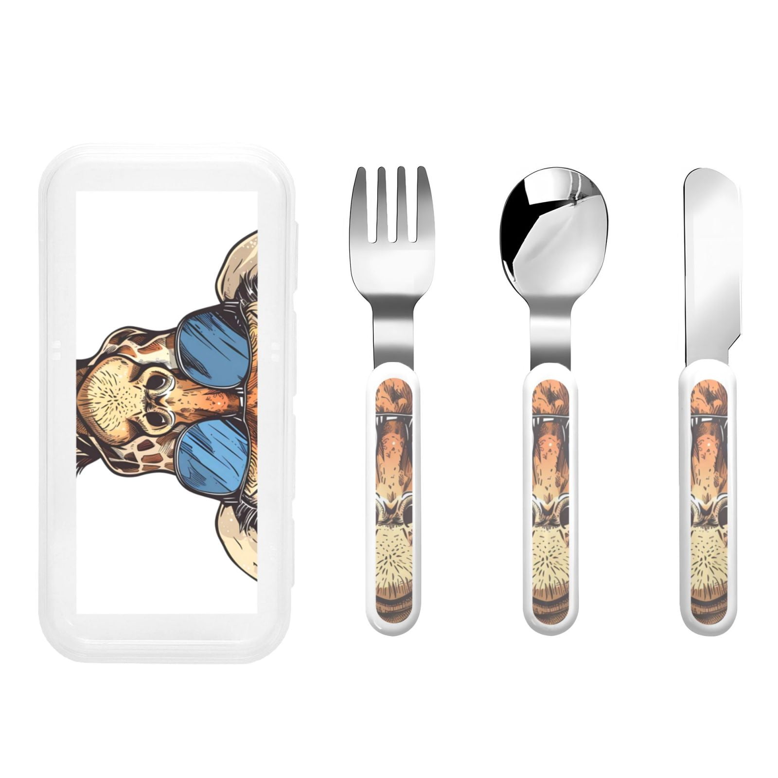 Gaeub American Giraffe Style Print 3-Piece Children Knife Spoon Fork ...