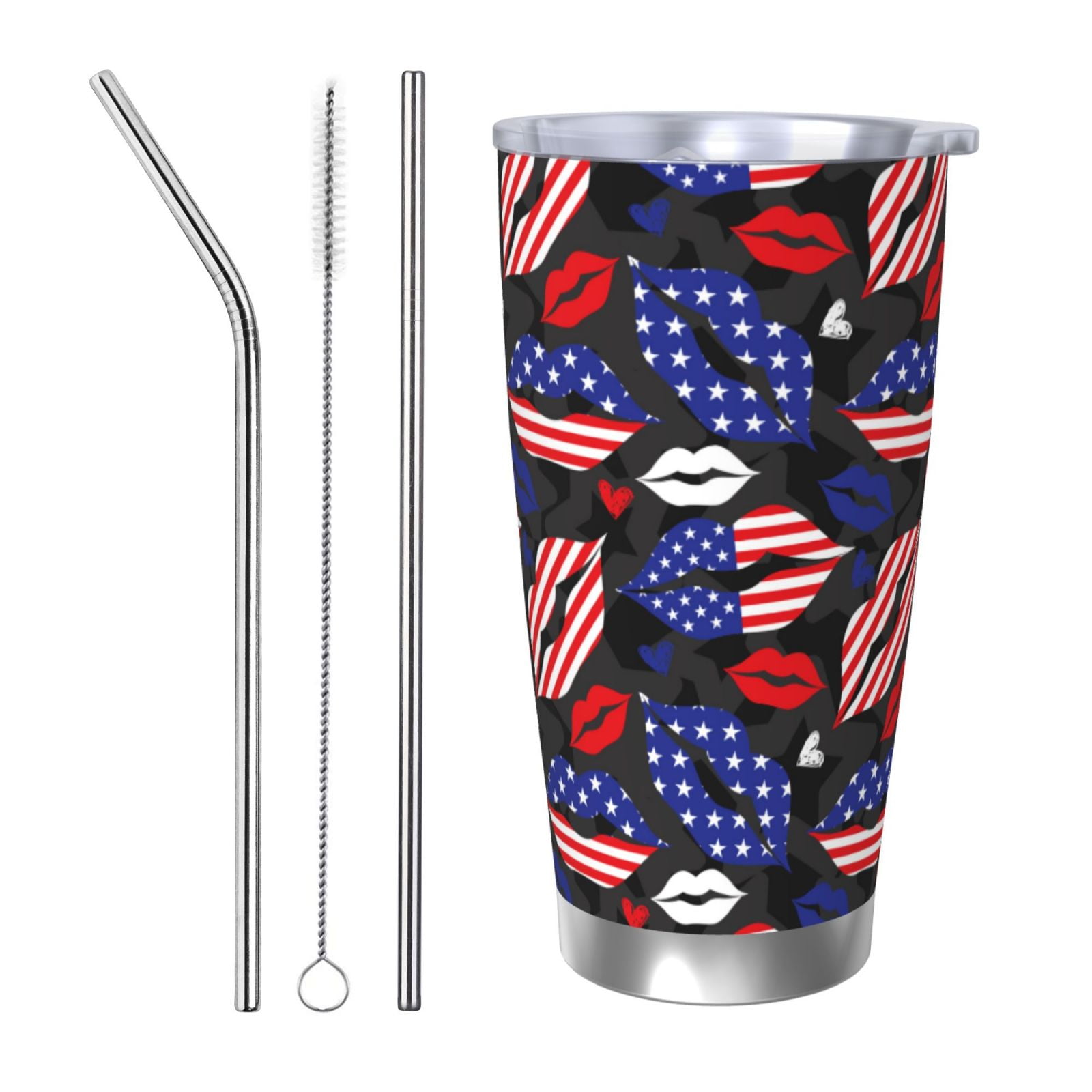 Gaeub American With Lips Print 20-Ounce Stainless Steel Car Cup ...