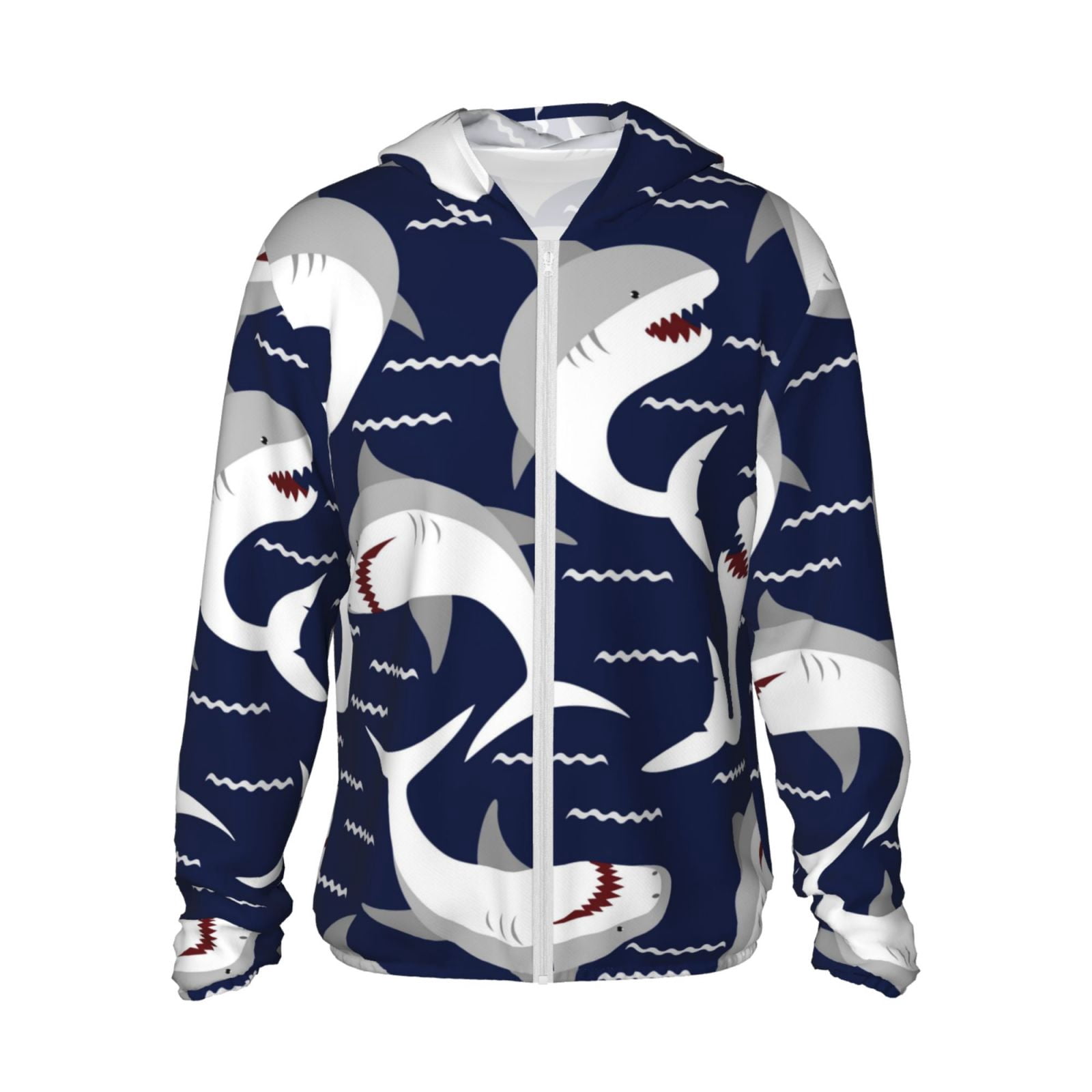 Gaeub Angry Shark Men's and Women's UPF 50+ Long-Sleeved Sun Protection ...