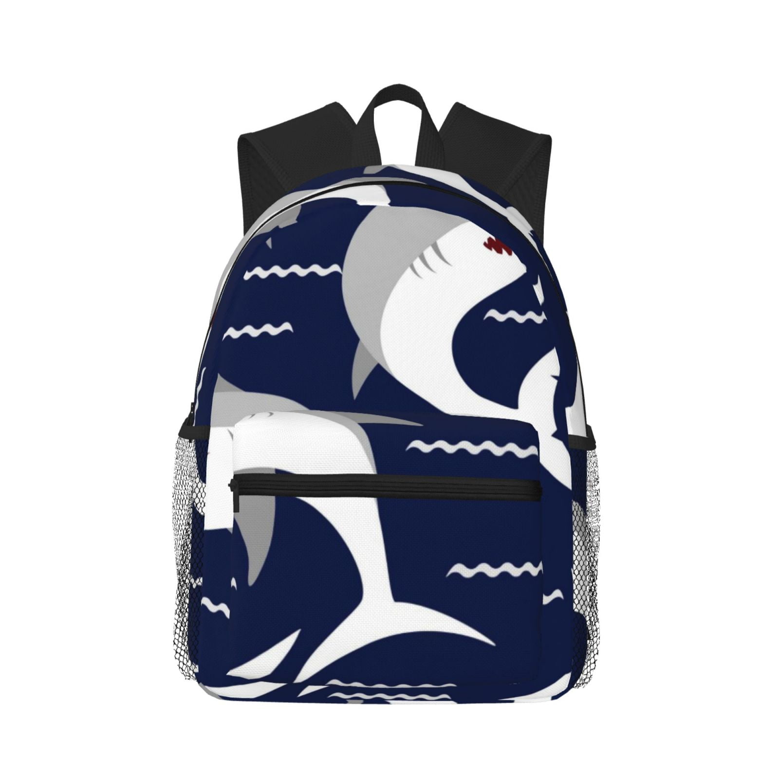 Gaeub Angry Shark School Backpack Waterproof Bookbag for Men Women ...