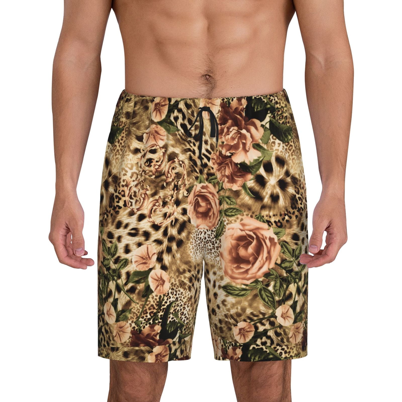 Gaeub Animal Leopard Print Men's Short Pajama Pants, Sleep Shorts ...