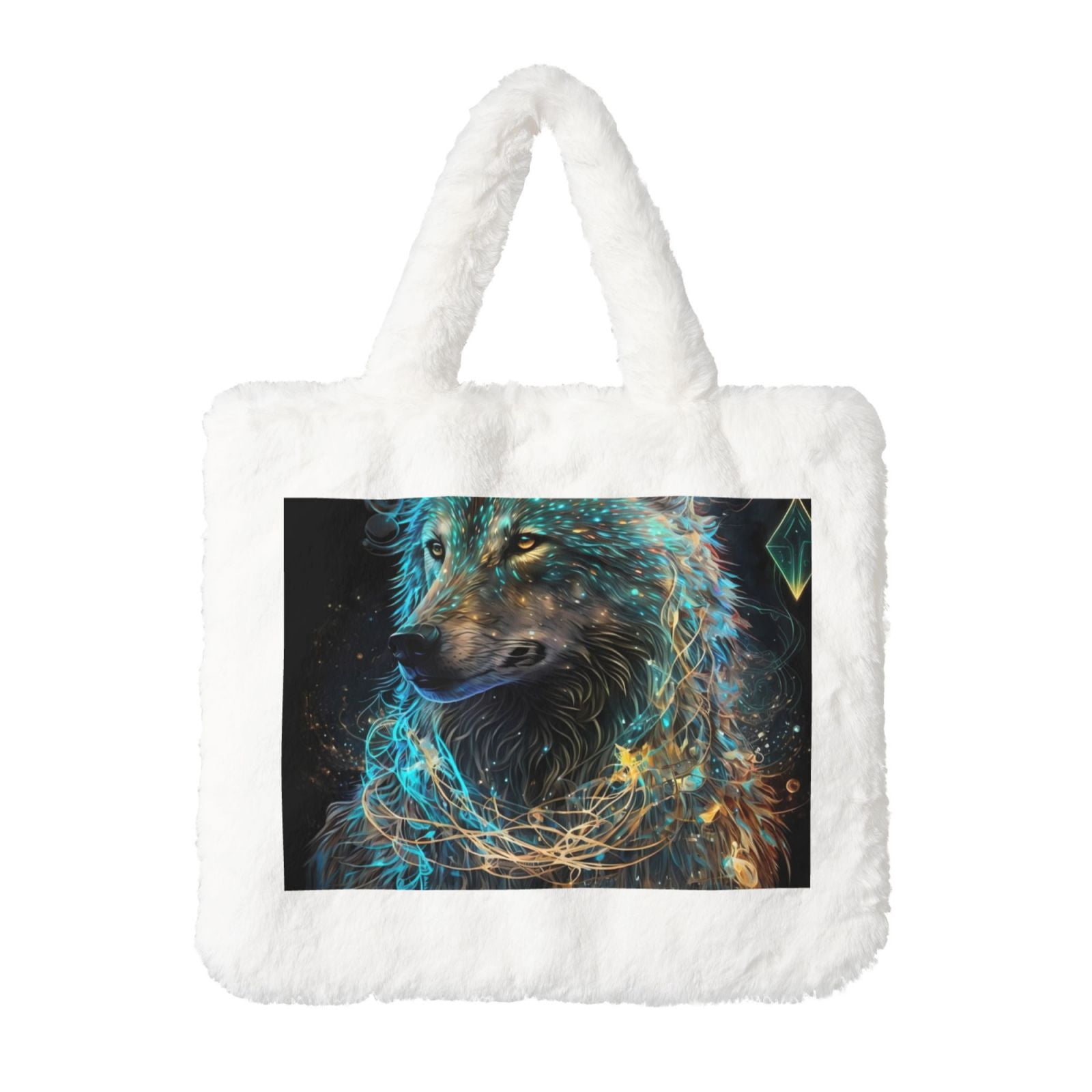 Gaeub Artistic Light Dot Wolf、 Printed Plush Underarm Bag, Ladies ...